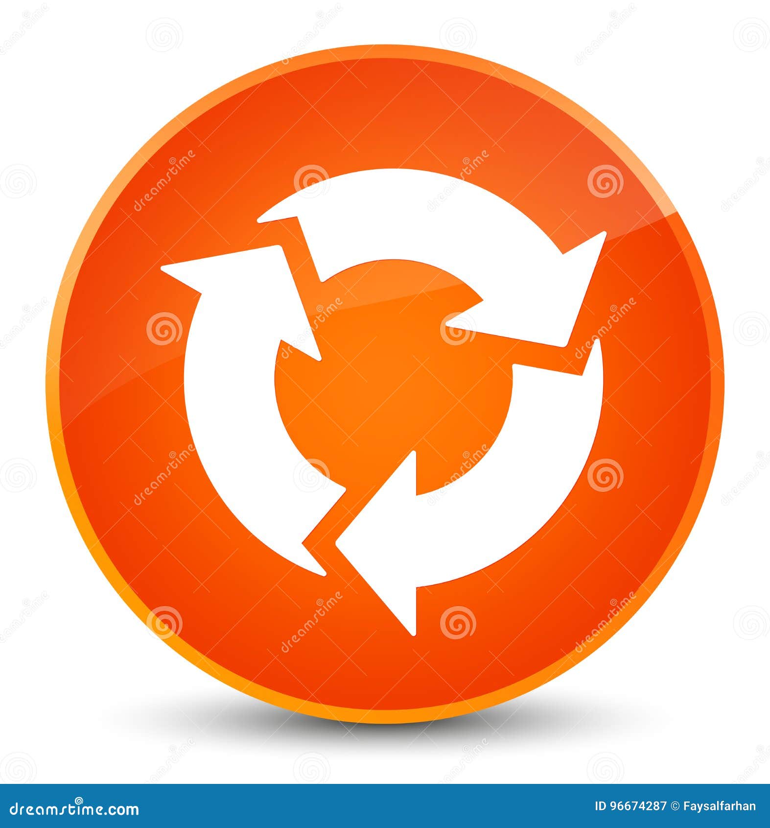 Refresh Icon Elegant Orange Round Button Stock Illustration ...