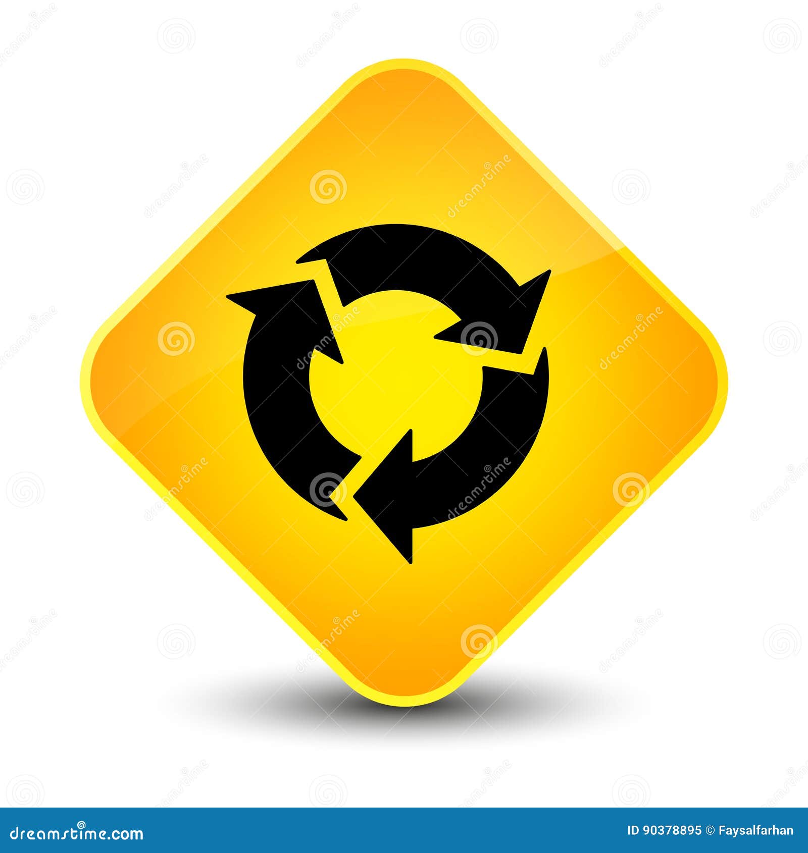 Refresh Icon Elegant Yellow Diamond Button Stock Illustration ...