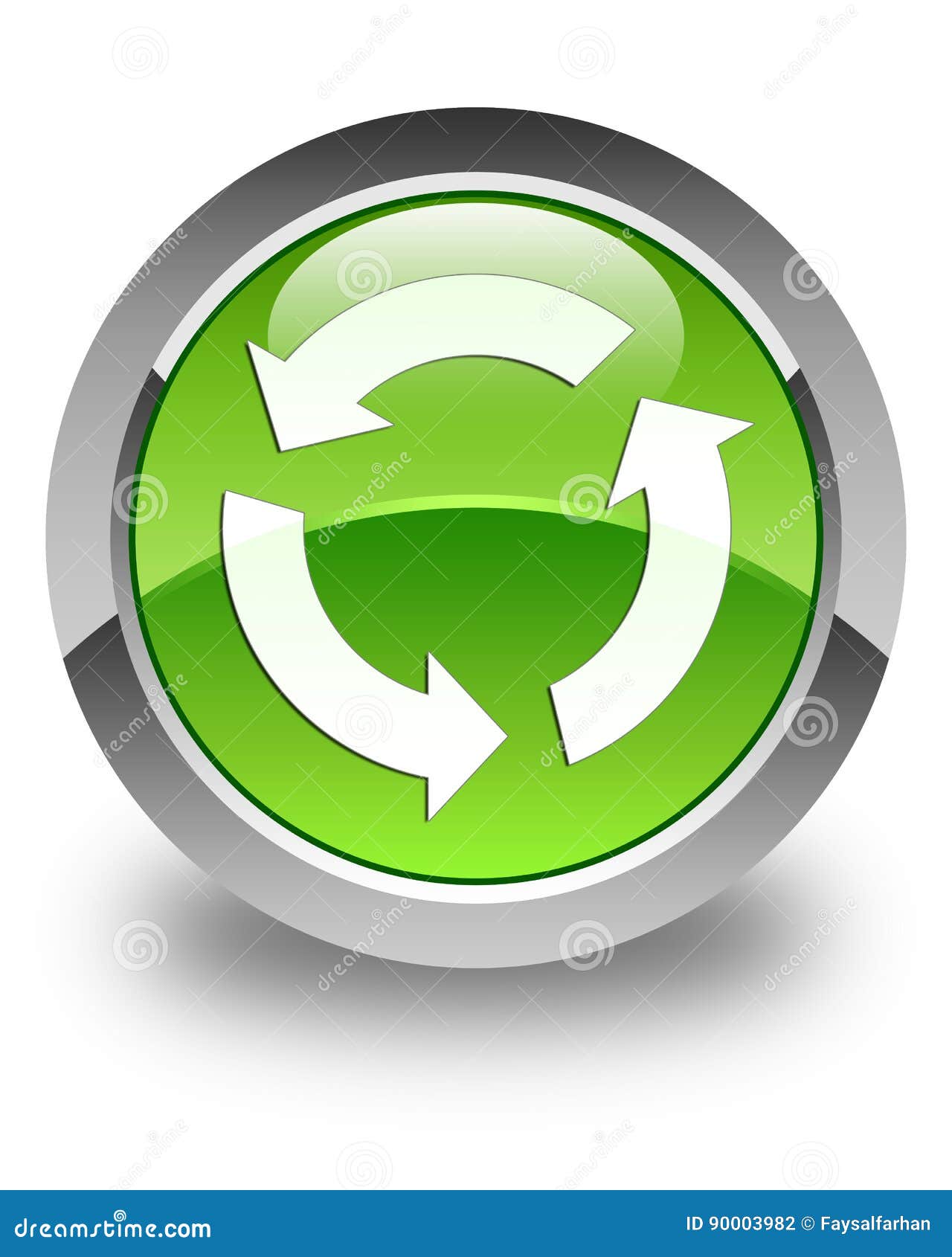 Refresh Icon Glossy Green Round Button Stock Illustration ...