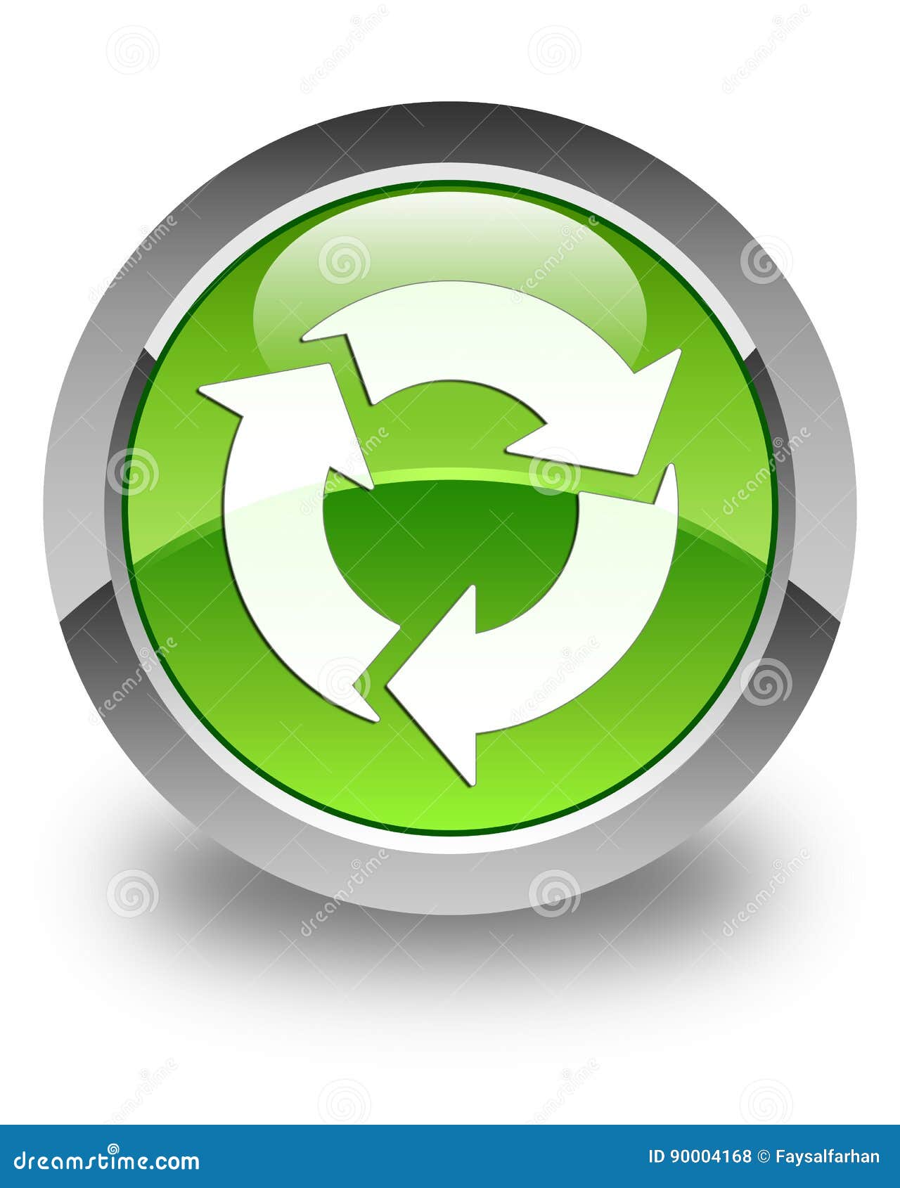 Refresh Icon Glossy Green Round Button Stock Illustration ...