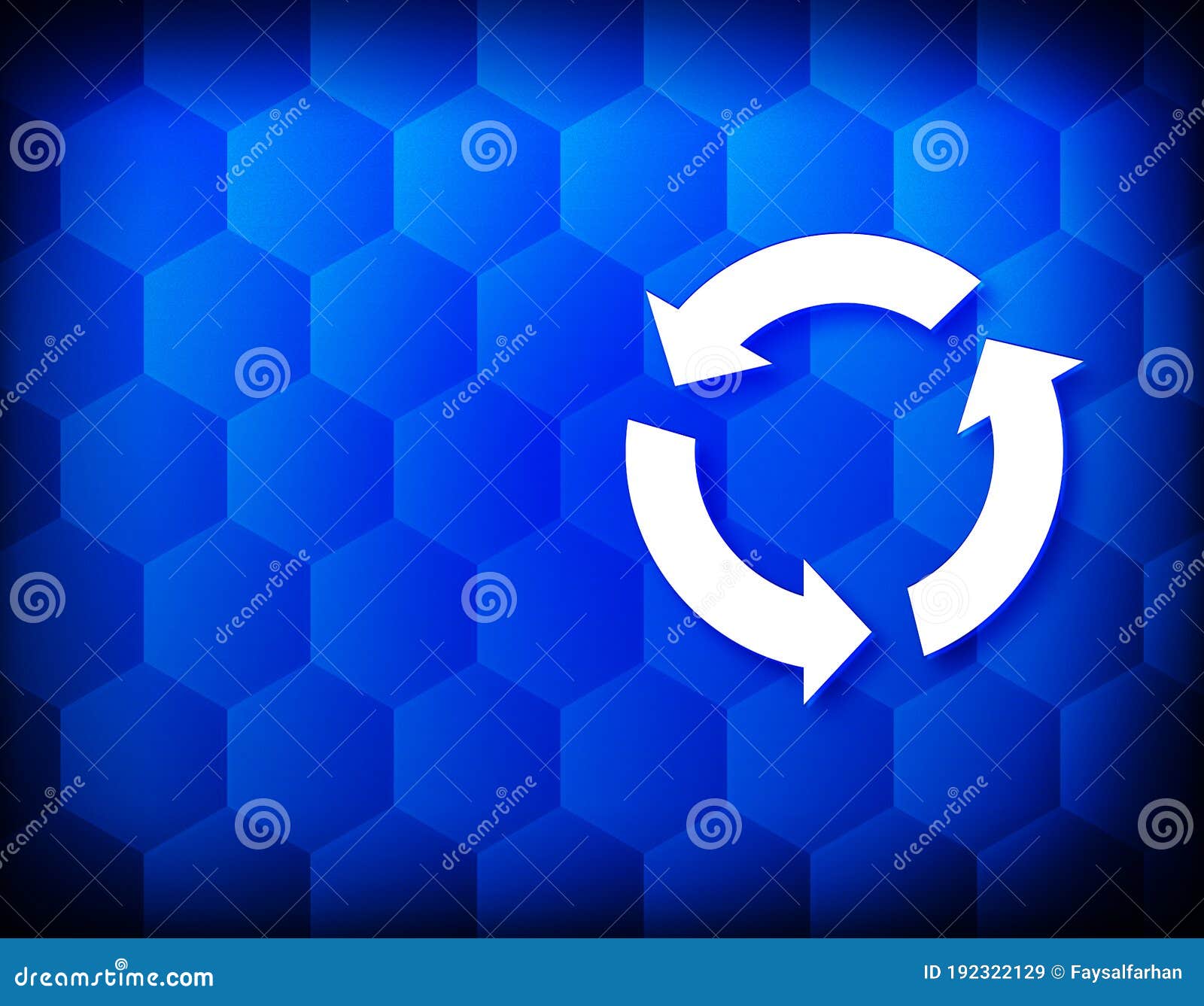 Refresh Icon Hexagon Creative Abstract Blue Background Seamless ...