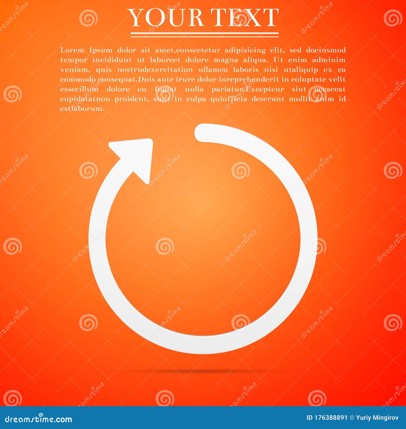 Refresh Icon Isolated on Orange Background Stock Vector - Illustration ...