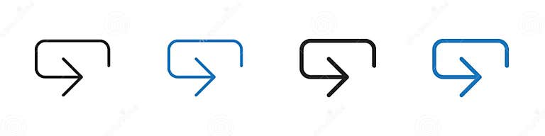 Refresh Icon Linear Graphics Set Vector in Black Stock Illustration ...