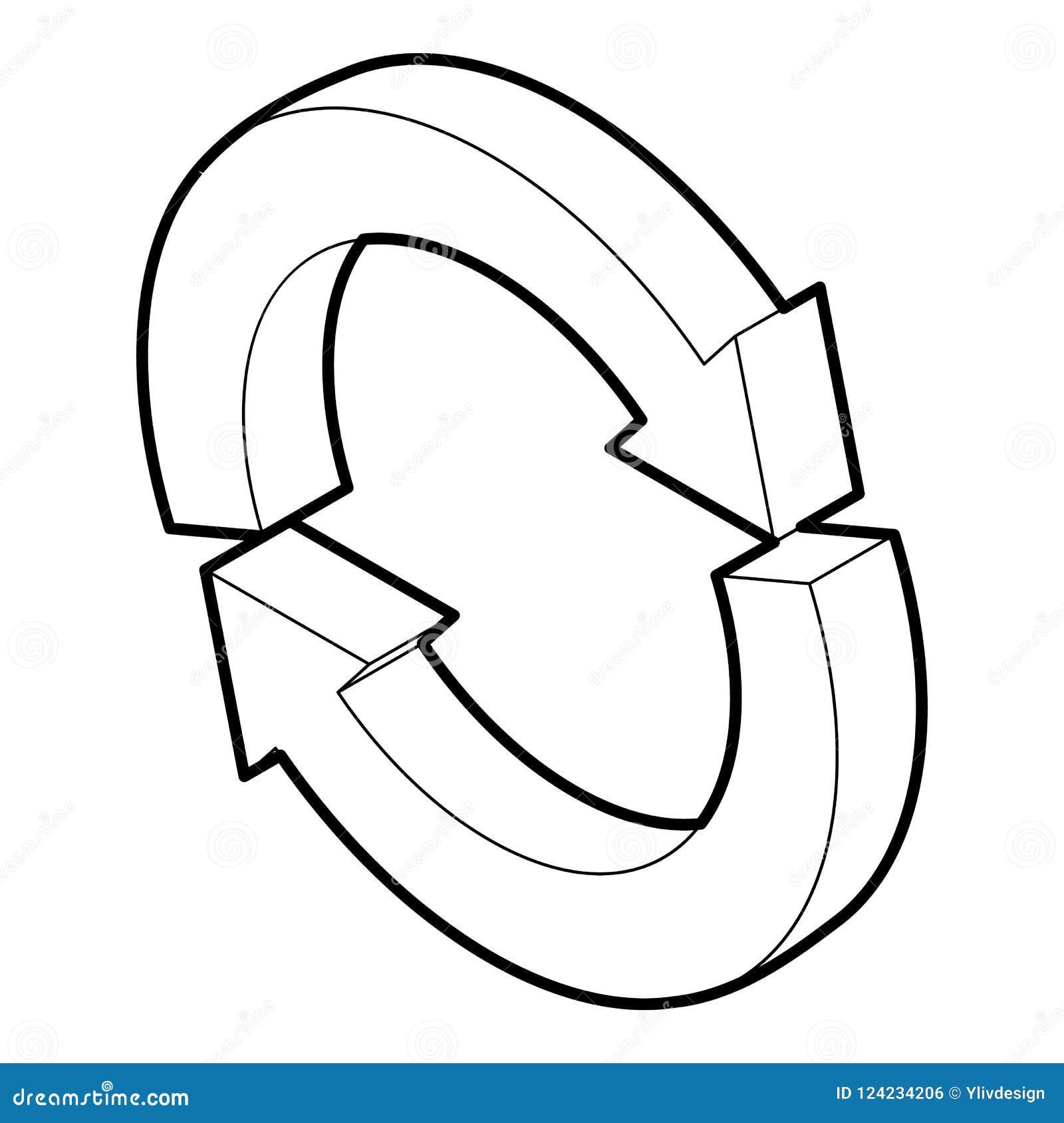 Refresh Icon in Outline Style Stock Illustration - Illustration of ...