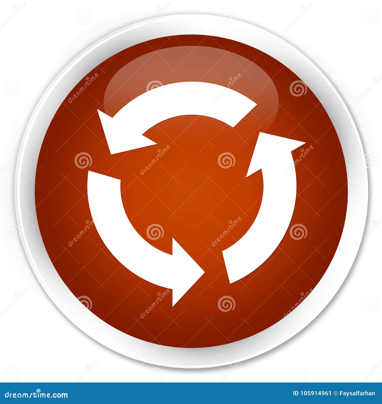 Refresh Icon Premium Brown Round Button Stock Illustration ...