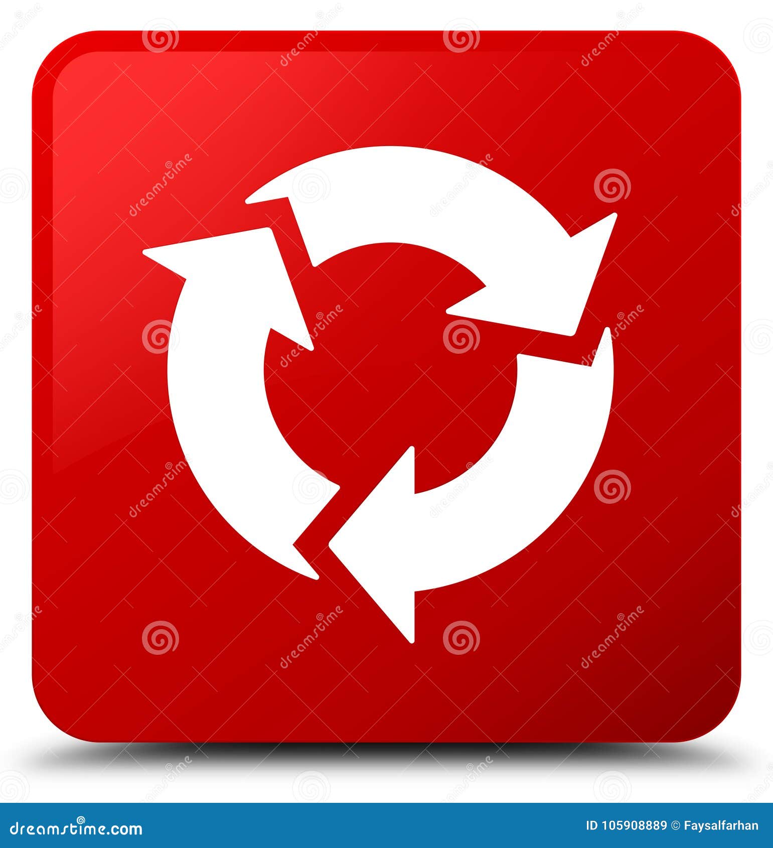 Refresh Icon Red Square Button Stock Illustration - Illustration of ...