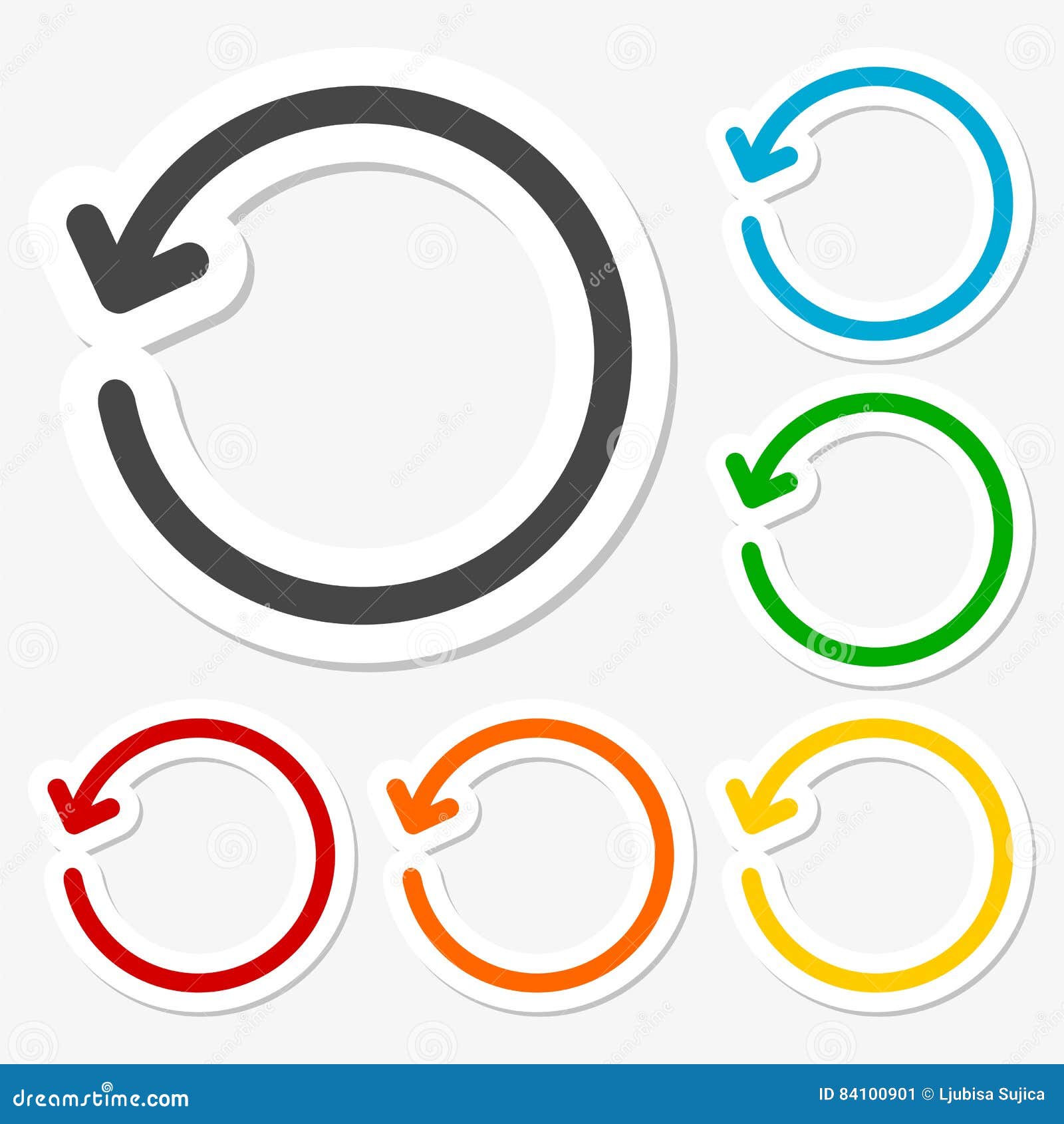 Refresh icon sticker set stock illustration. Illustration of pointer ...