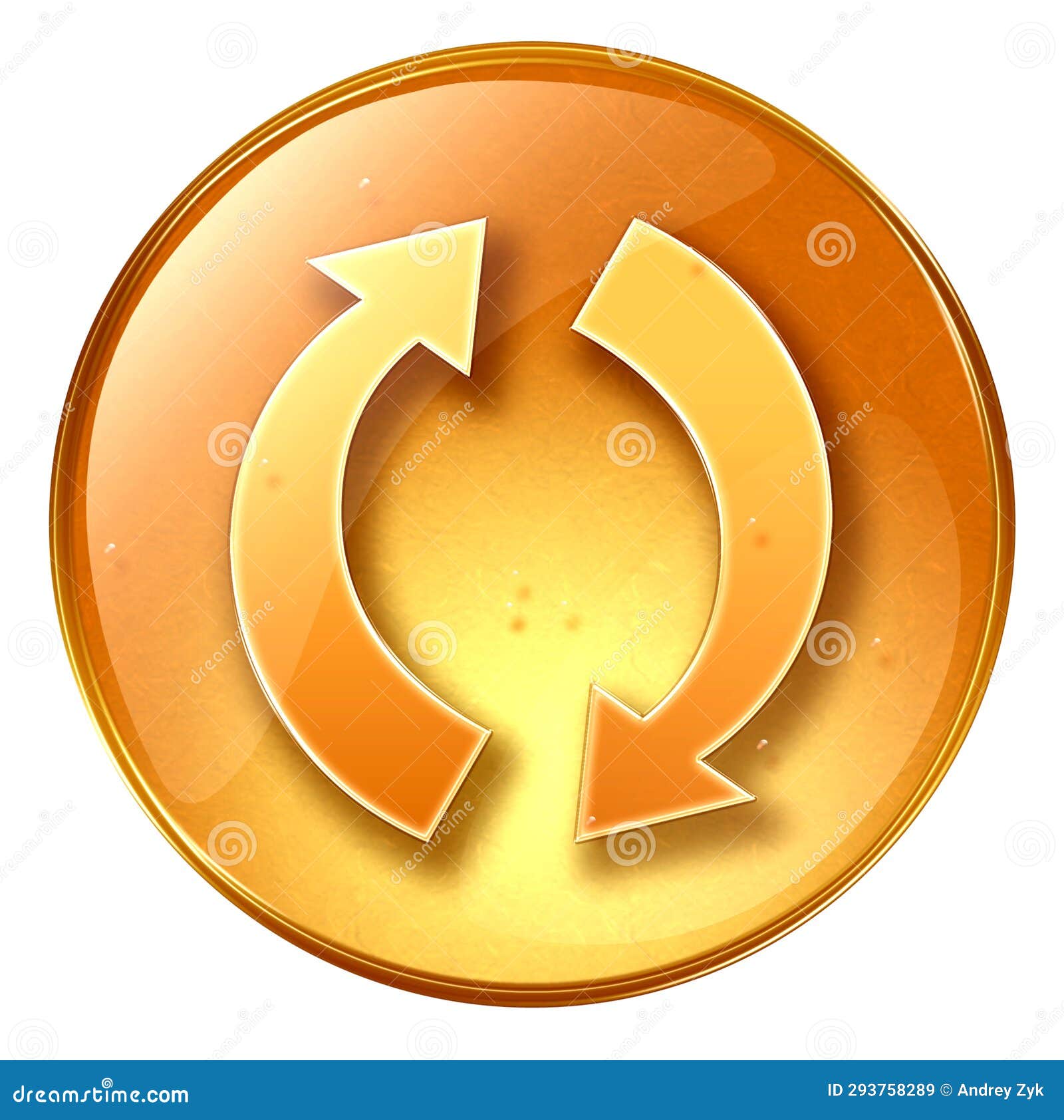 Refresh icon yellow stock illustration. Illustration of back - 293758289