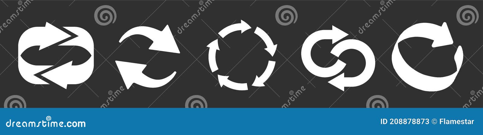 Refresh Icons Set Isolated on Black. Reload Icon Vector. Update Icon ...