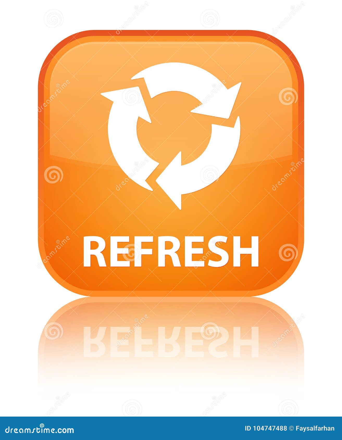 Refresh Special Orange Square Button Stock Illustration - Illustration ...