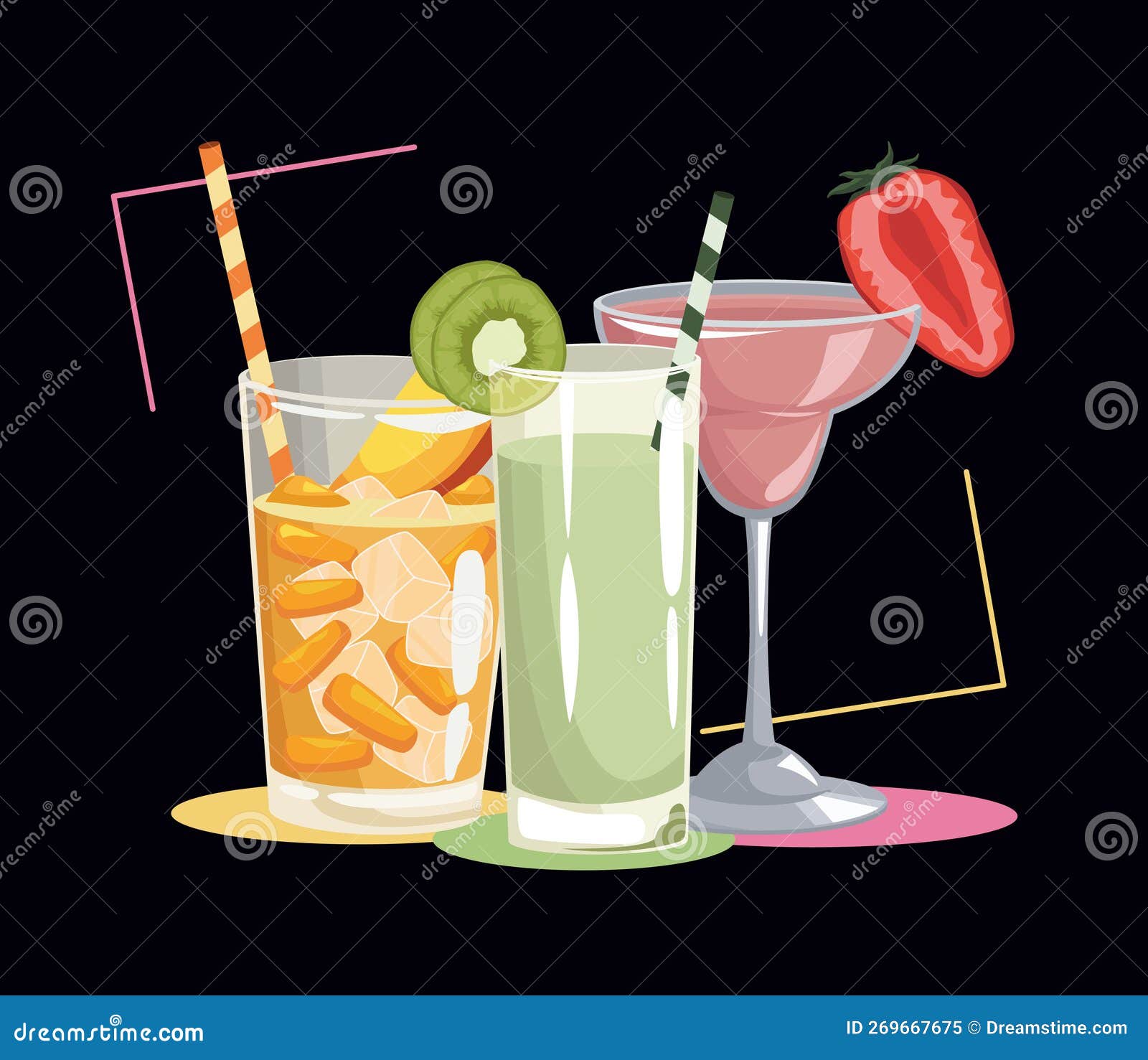 Refresh juices fruits stock vector. Illustration of natural - 269667675