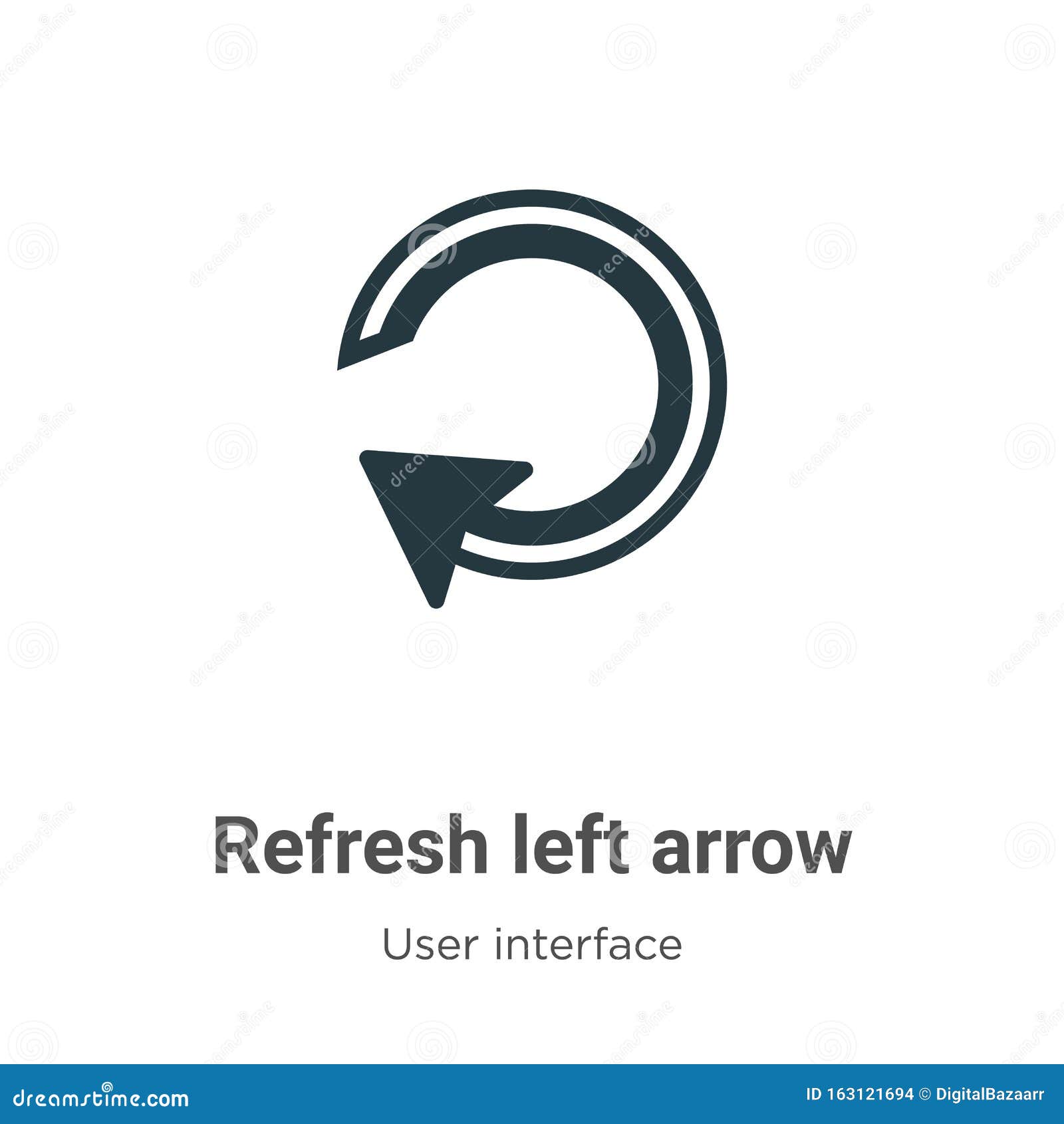 Refresh Left Arrow Vector Icon on White Background. Flat Vector Refresh ...