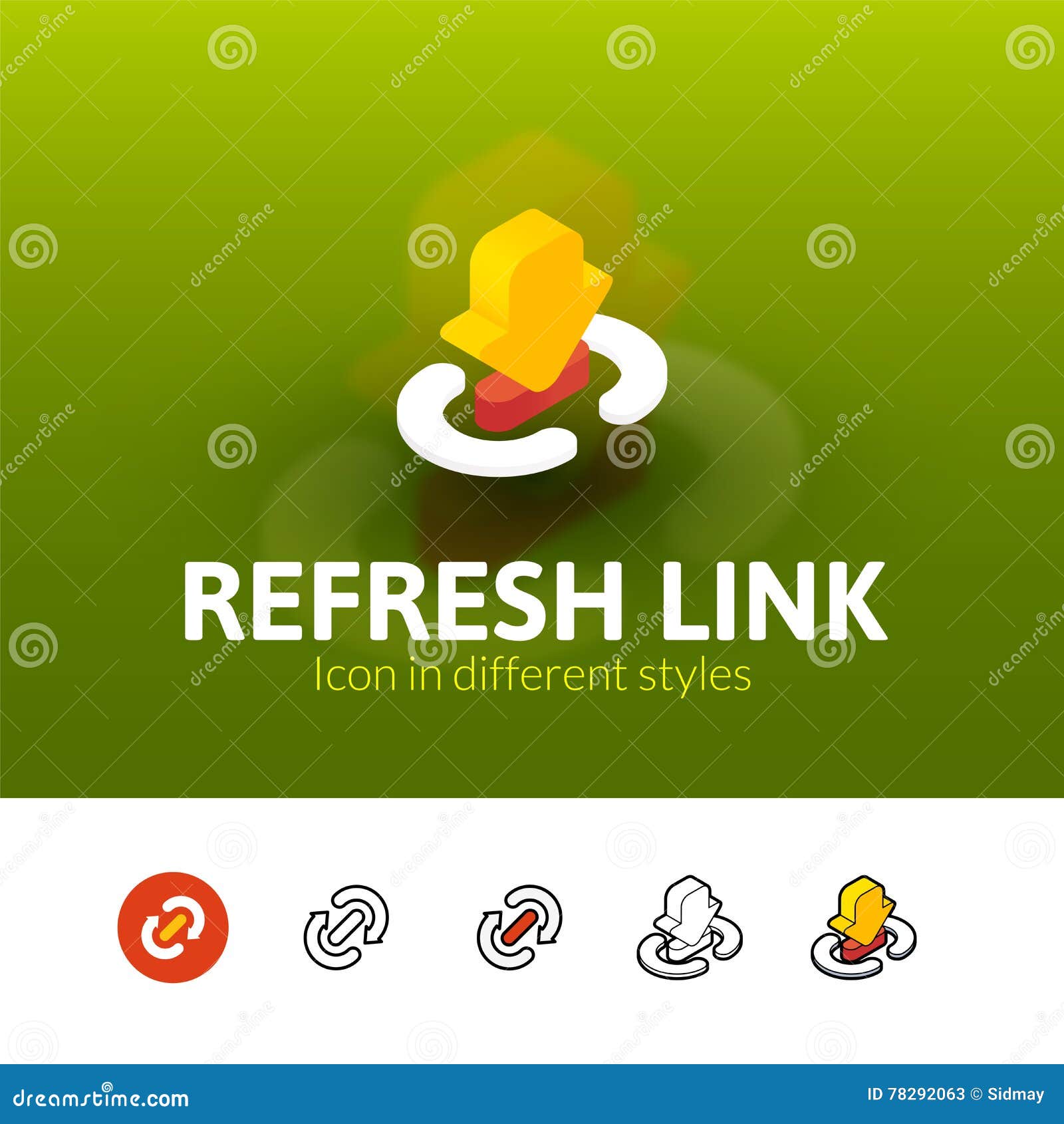 Refresh Link Icon in Different Style Stock Vector - Illustration of ...