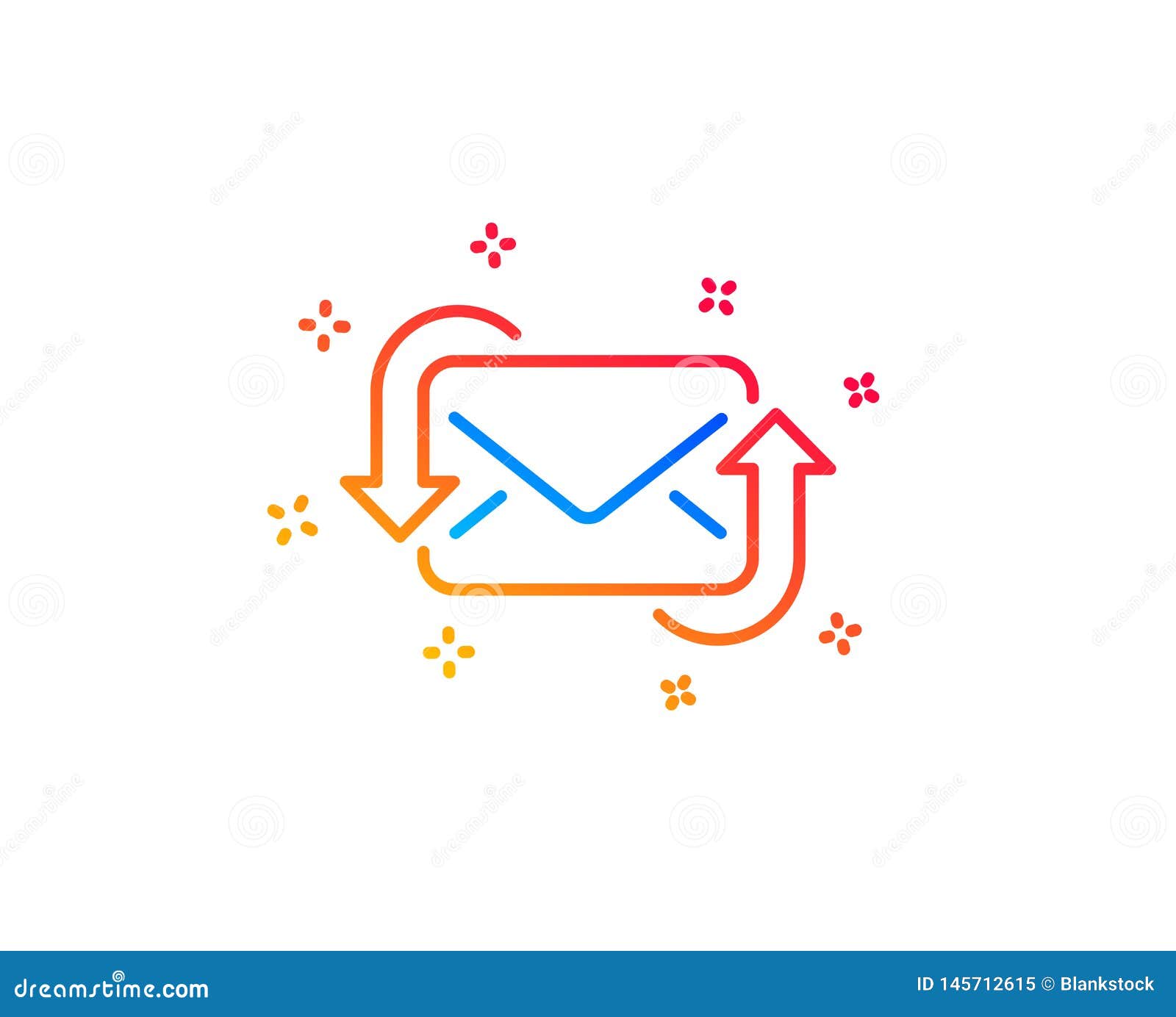 Refresh Mail Line Icon. New Messages Correspondence Sign. Vector Stock ...