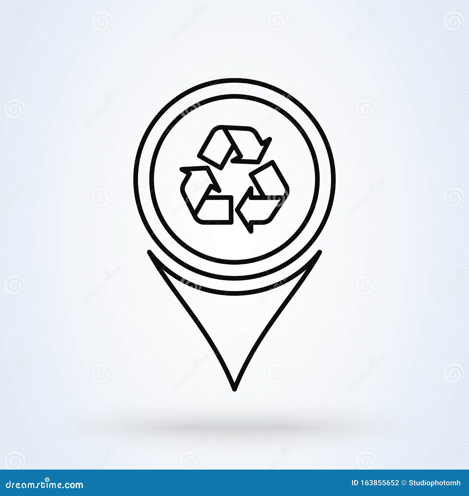 Refresh Map Marker. Line Art Location Pointer Simple Vector Modern Icon ...