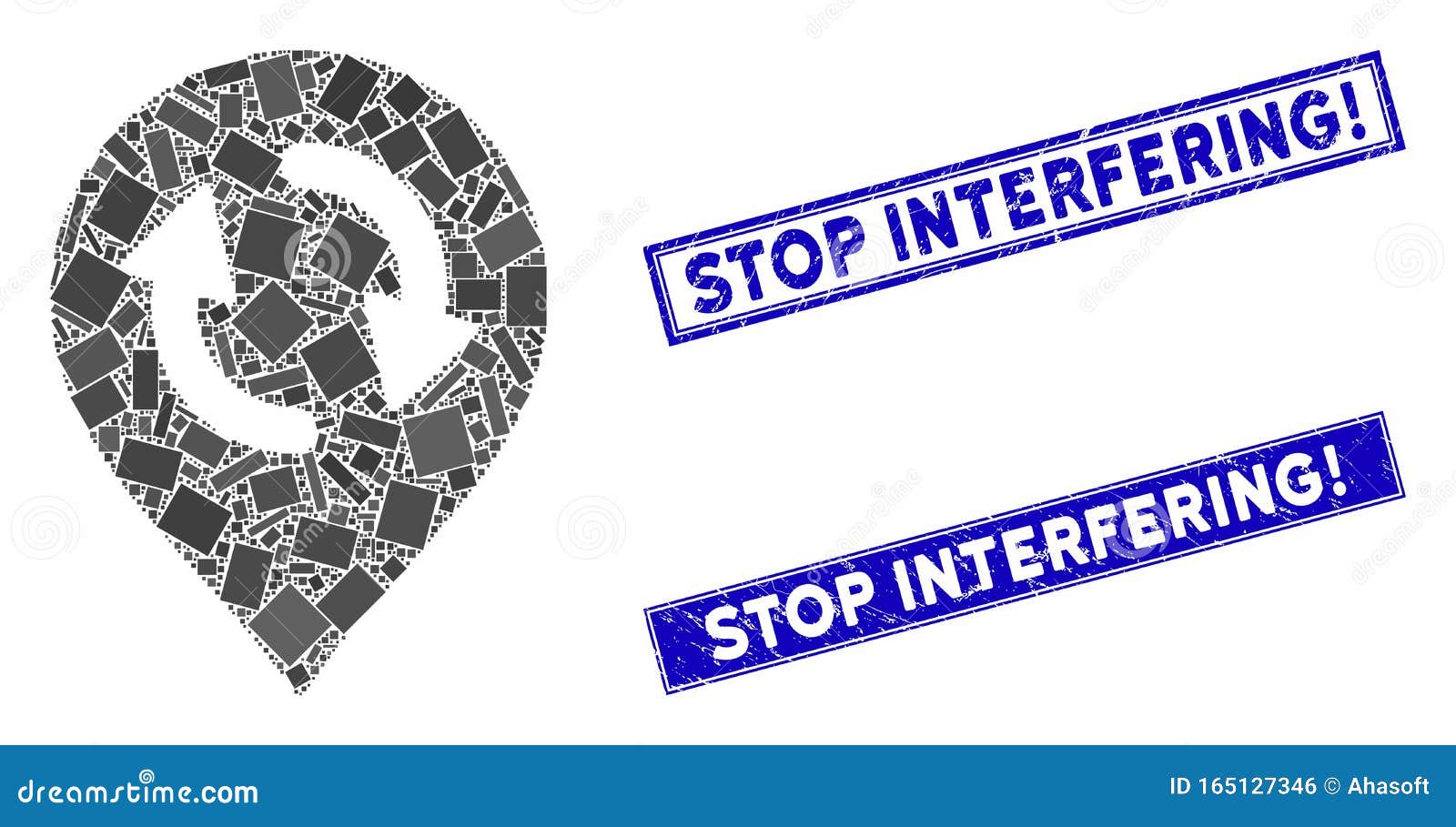 Refresh Map Marker Mosaic and Grunge Rectangle Stop Interfering! Stamp ...