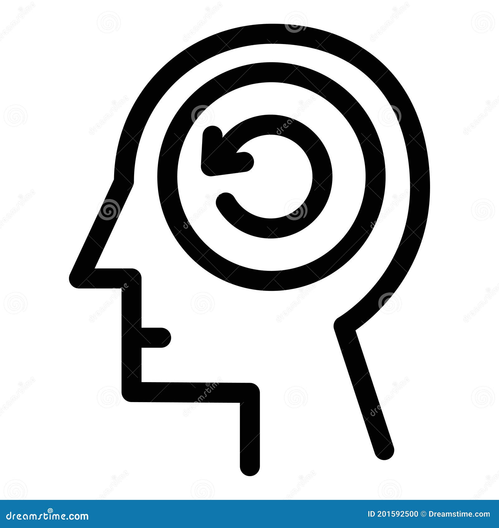 Refresh Memory Icon. Brain with Refresh Sign Stock Vector ...