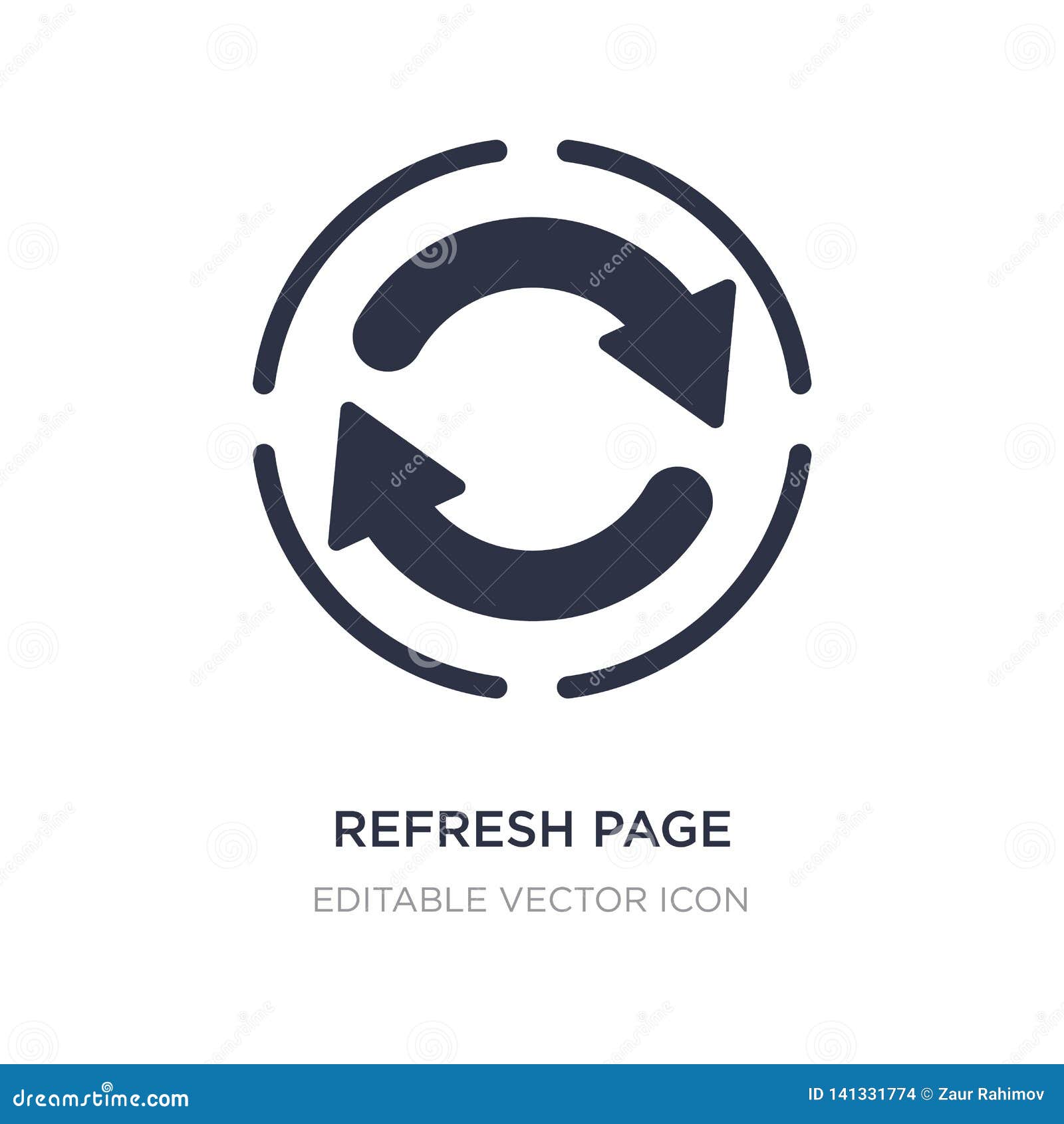 Refresh Page Arrow Button Icon on White Background. Simple Element ...