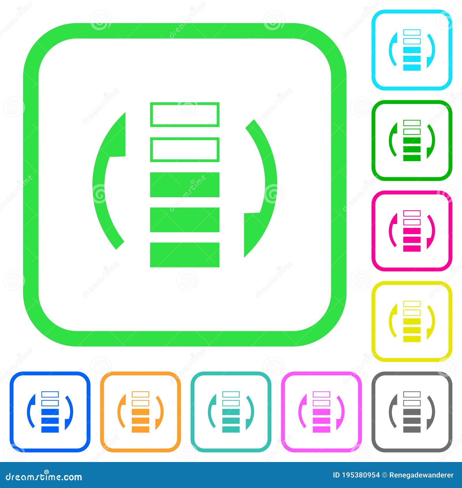 Refresh Rate Vivid Colored Flat Icons Stock Vector - Illustration of ...