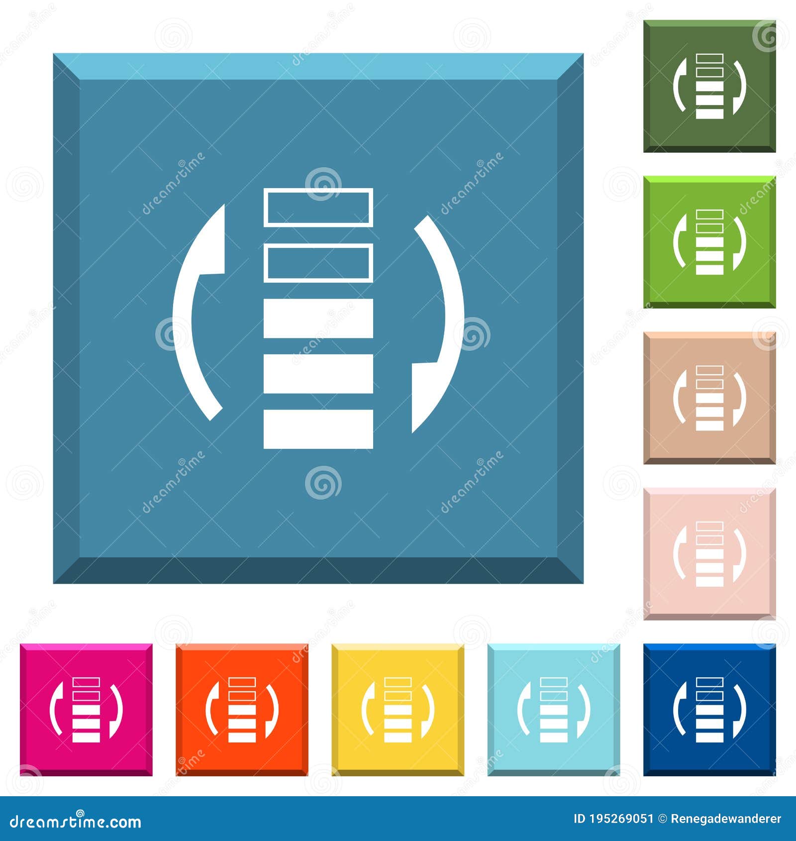 Refresh Rate White Icons on Edged Square Buttons Stock Vector ...