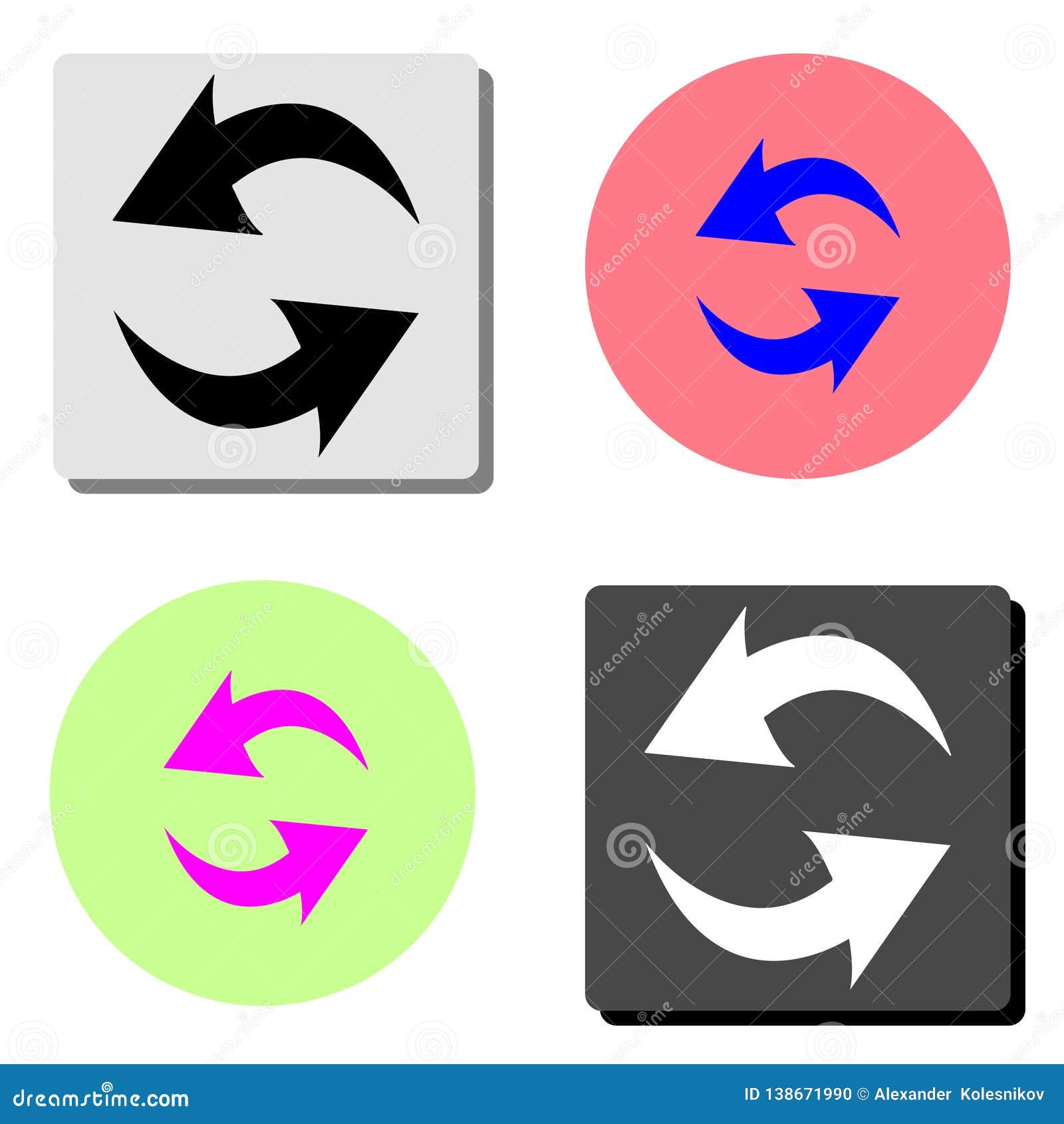 Refresh, Reload. Flat Vector Icon Stock Vector - Illustration of ...