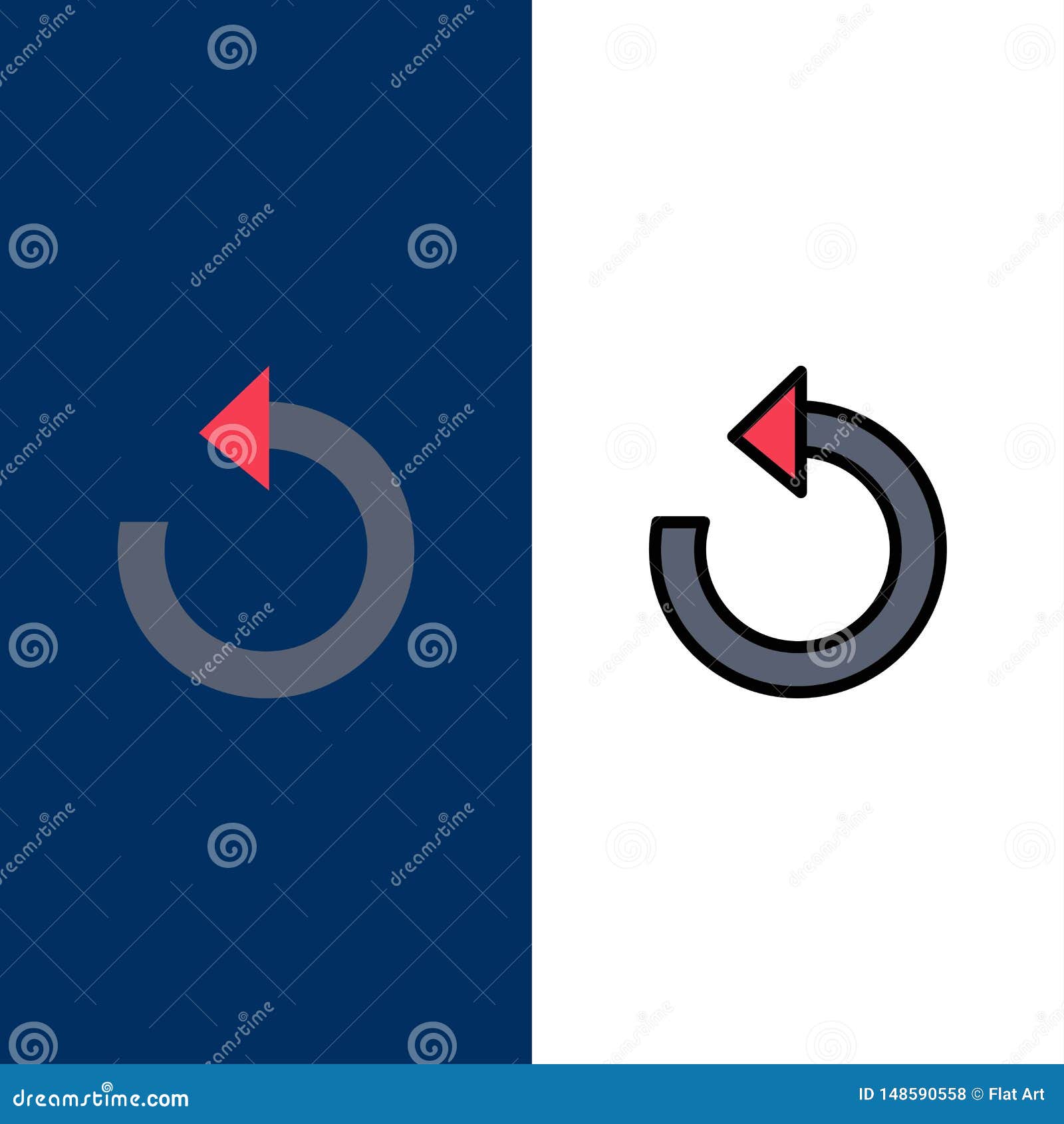 Refresh, Reload, Rotate, Repeat Icons. Flat and Line Filled Icon Set ...