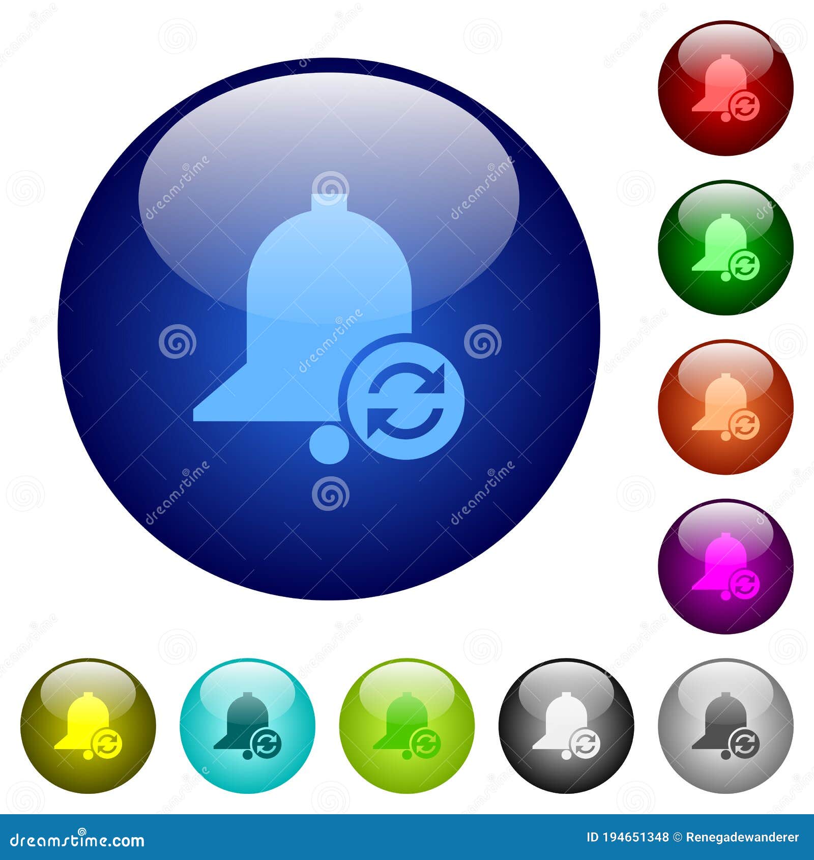 Refresh Reminder Color Glass Buttons Stock Vector - Illustration of ...