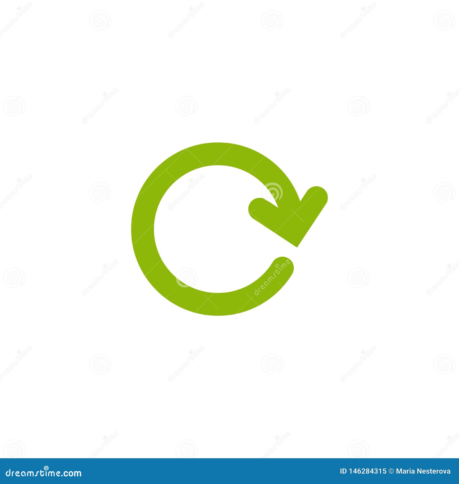 Refresh or Repeat Icon. Green Round Rotation Arrow Isolated on White ... Refresh or Repeat Icon. Green Round Rotation Arrow Isolated on White ...