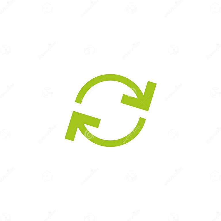 Refresh or Repeat Icon . Two Green Opposite Round Arrows Isolated on ...