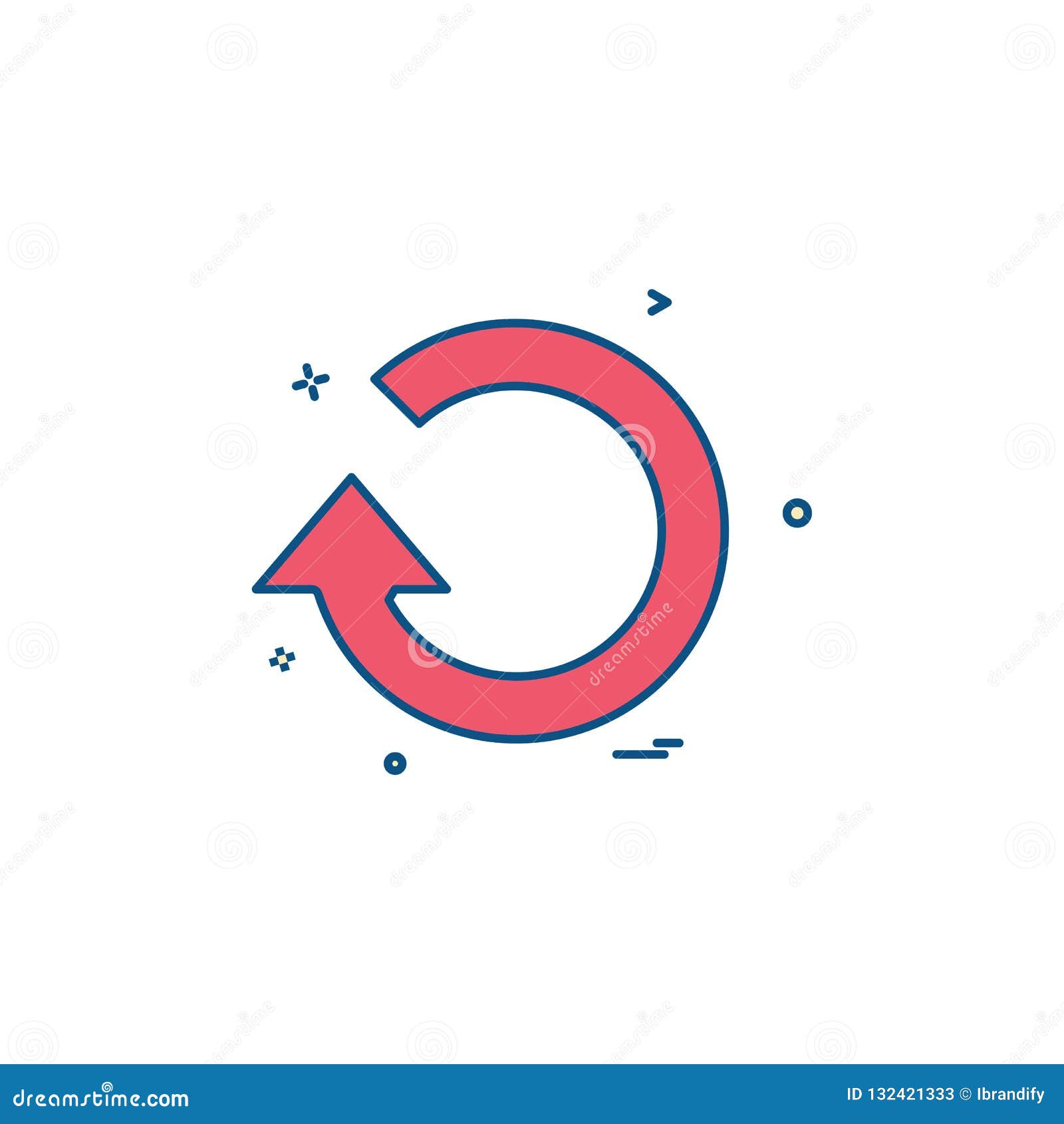 Refresh Or Restart Button In Cartoon Doodle Style, Mobile App Asset ...