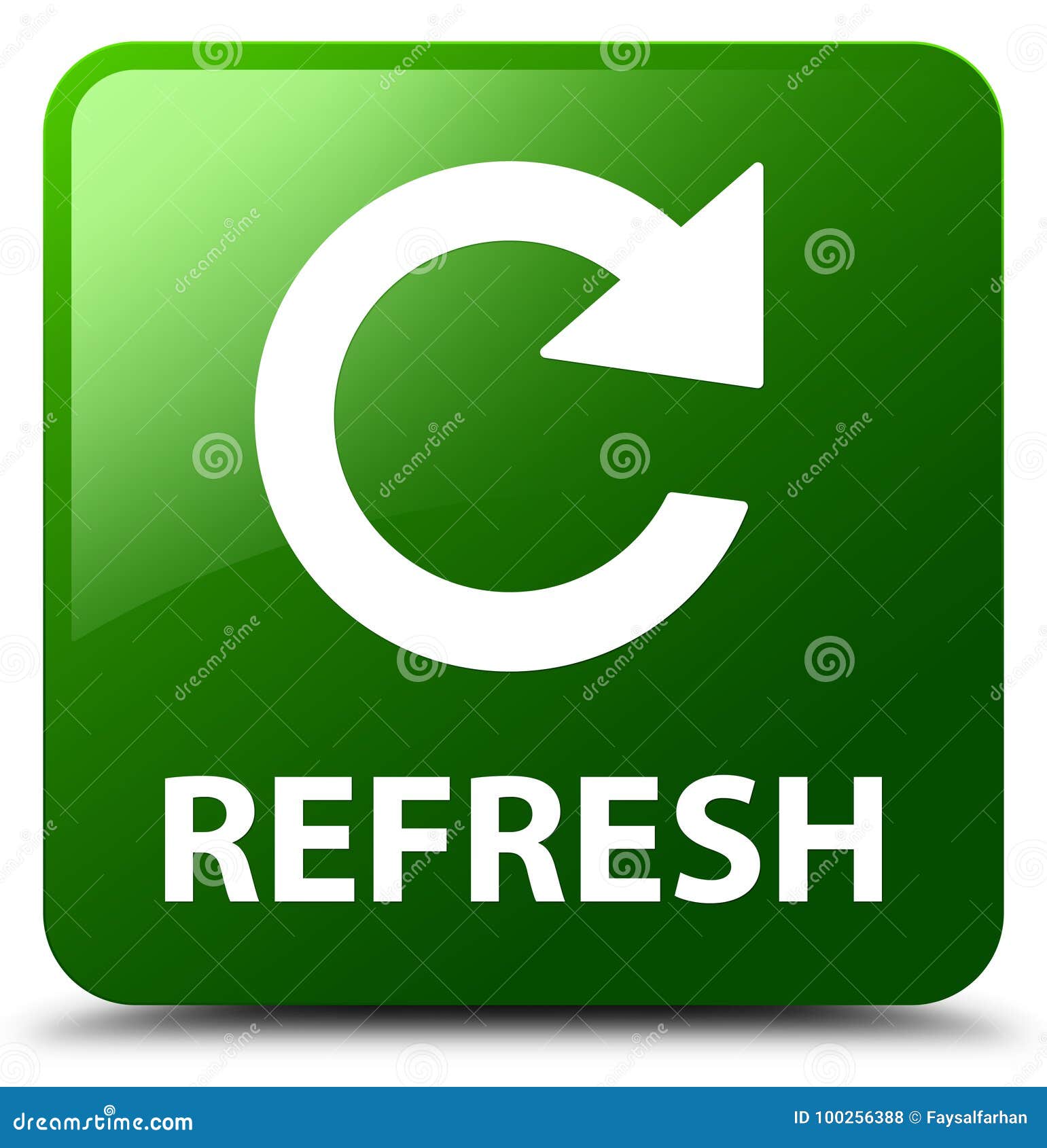 Refresh (rotate Arrow Icon) Green Square Button Stock Illustration ...