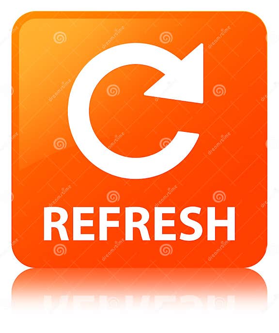 Refresh (rotate Arrow Icon) Orange Square Button Stock Illustration ...
