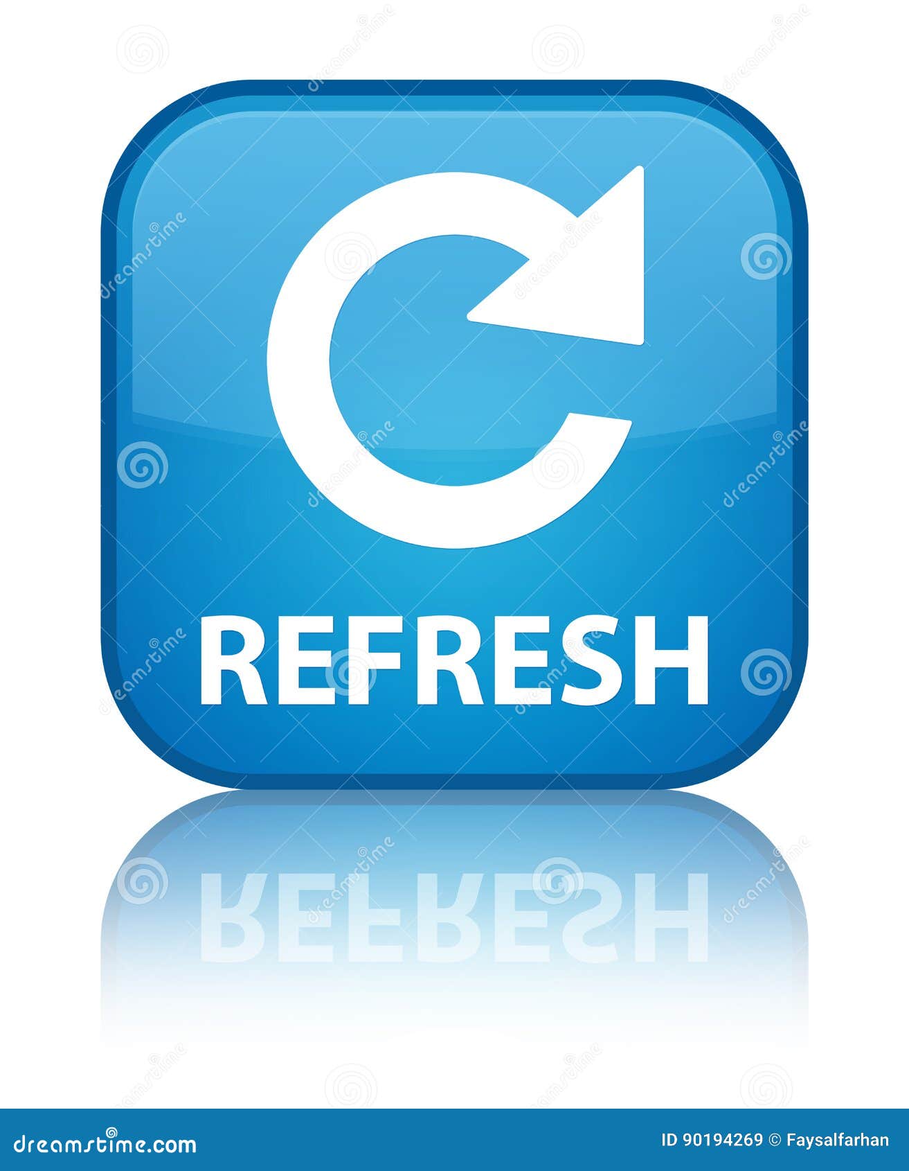 Refresh (rotate Arrow Icon) Special Cyan Blue Square Button Stock ...
