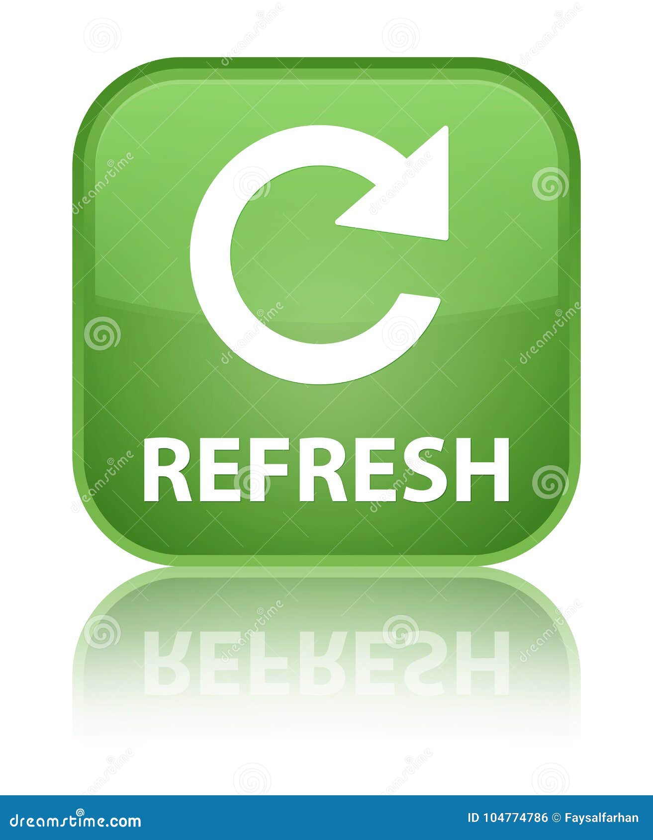 Refresh (rotate Arrow Icon) Special Soft Green Square Button Stock ...