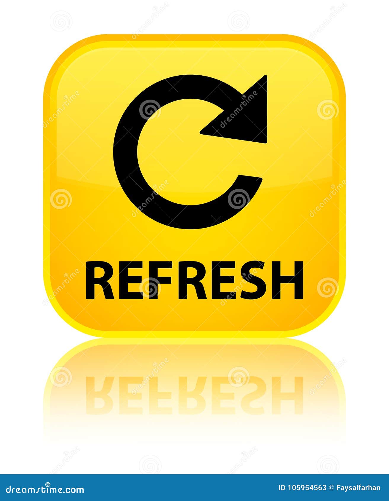 Refresh (rotate Arrow Icon) Special Yellow Square Button Stock ...