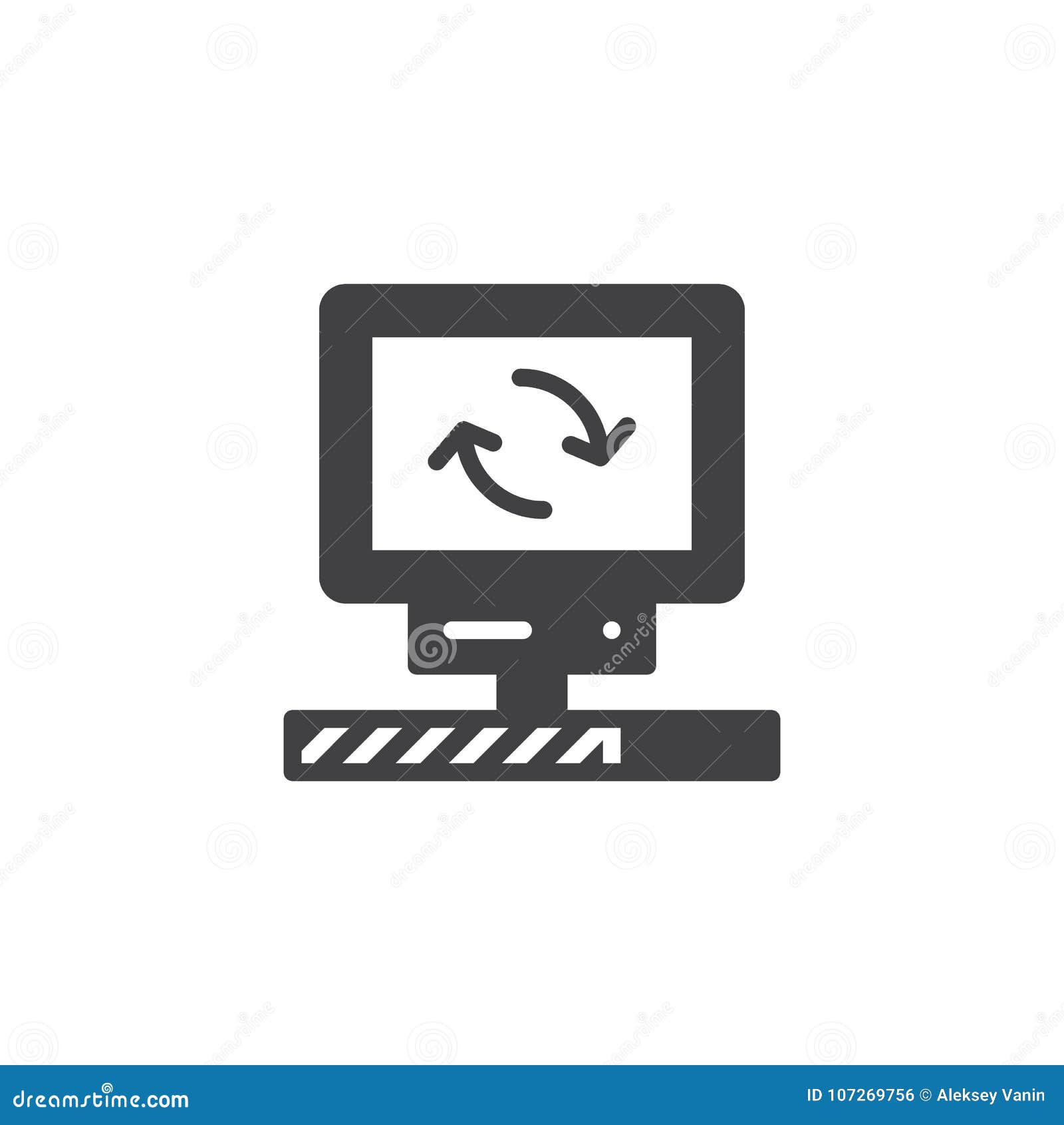 Refresh screen icon vector stock vector. Illustration of solid - 107269756