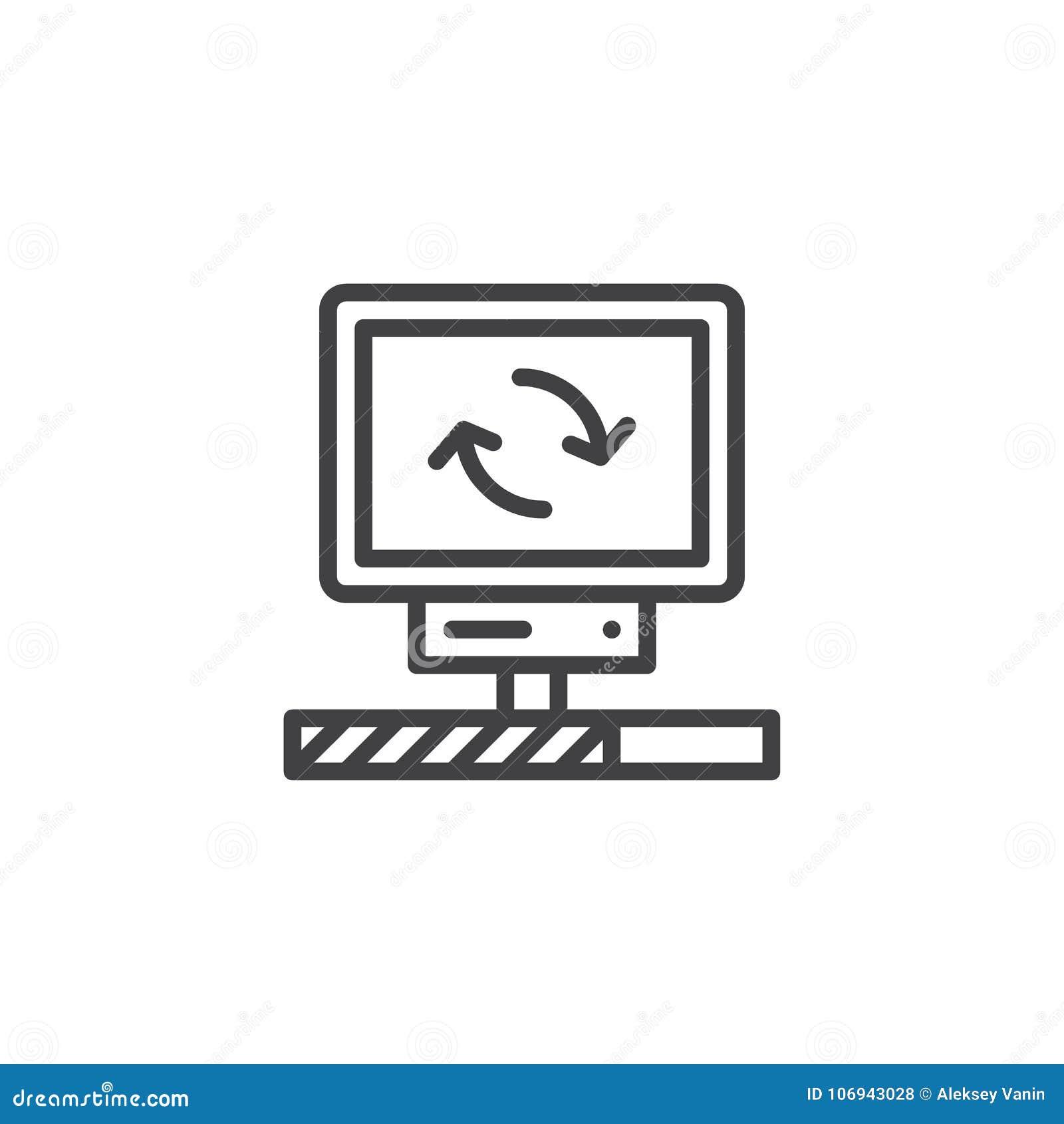Refresh screen line icon stock vector. Illustration of flat - 106943028