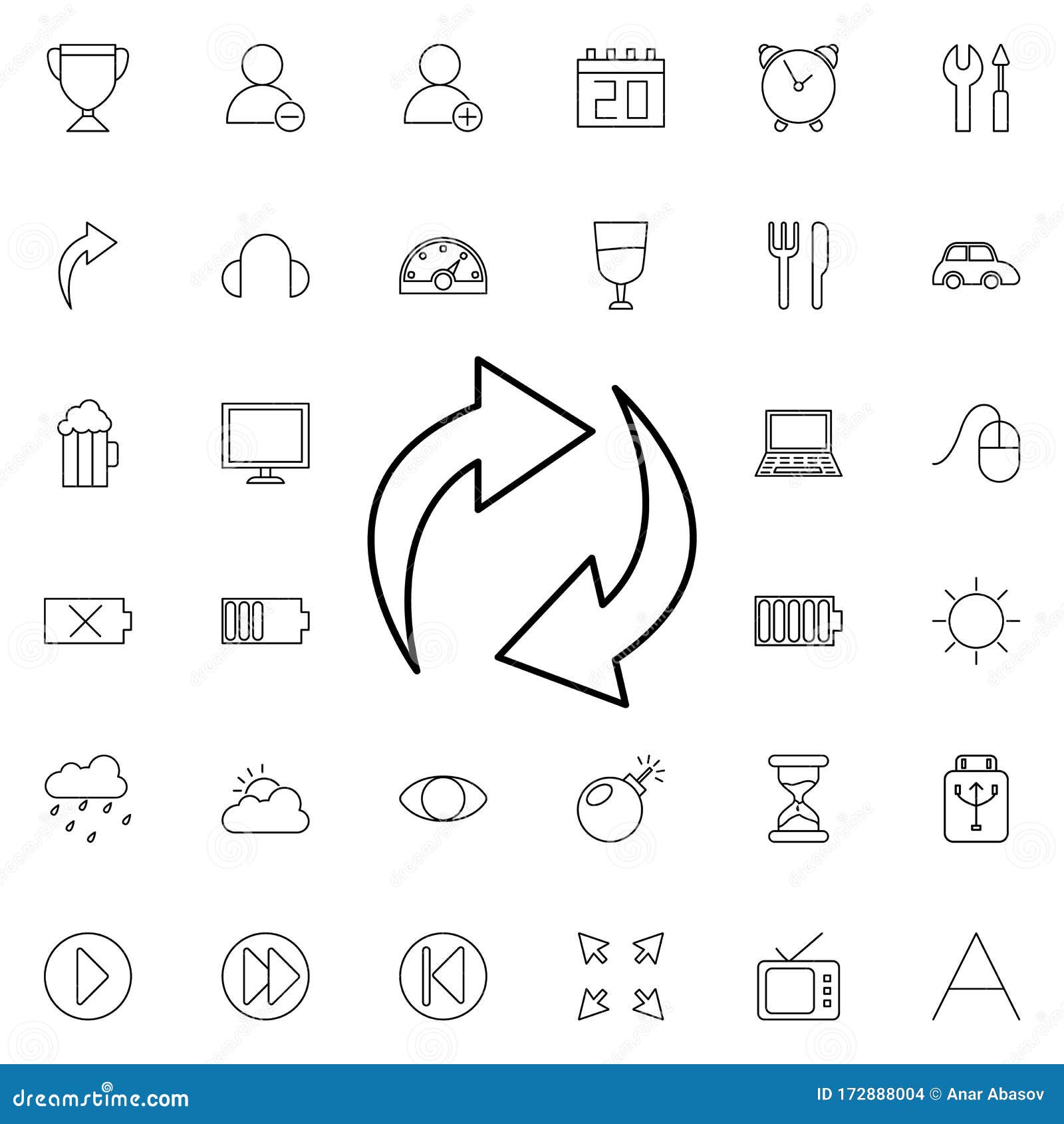 Refresh Sigh Icon. Universal Set of Web for Website Design and ...