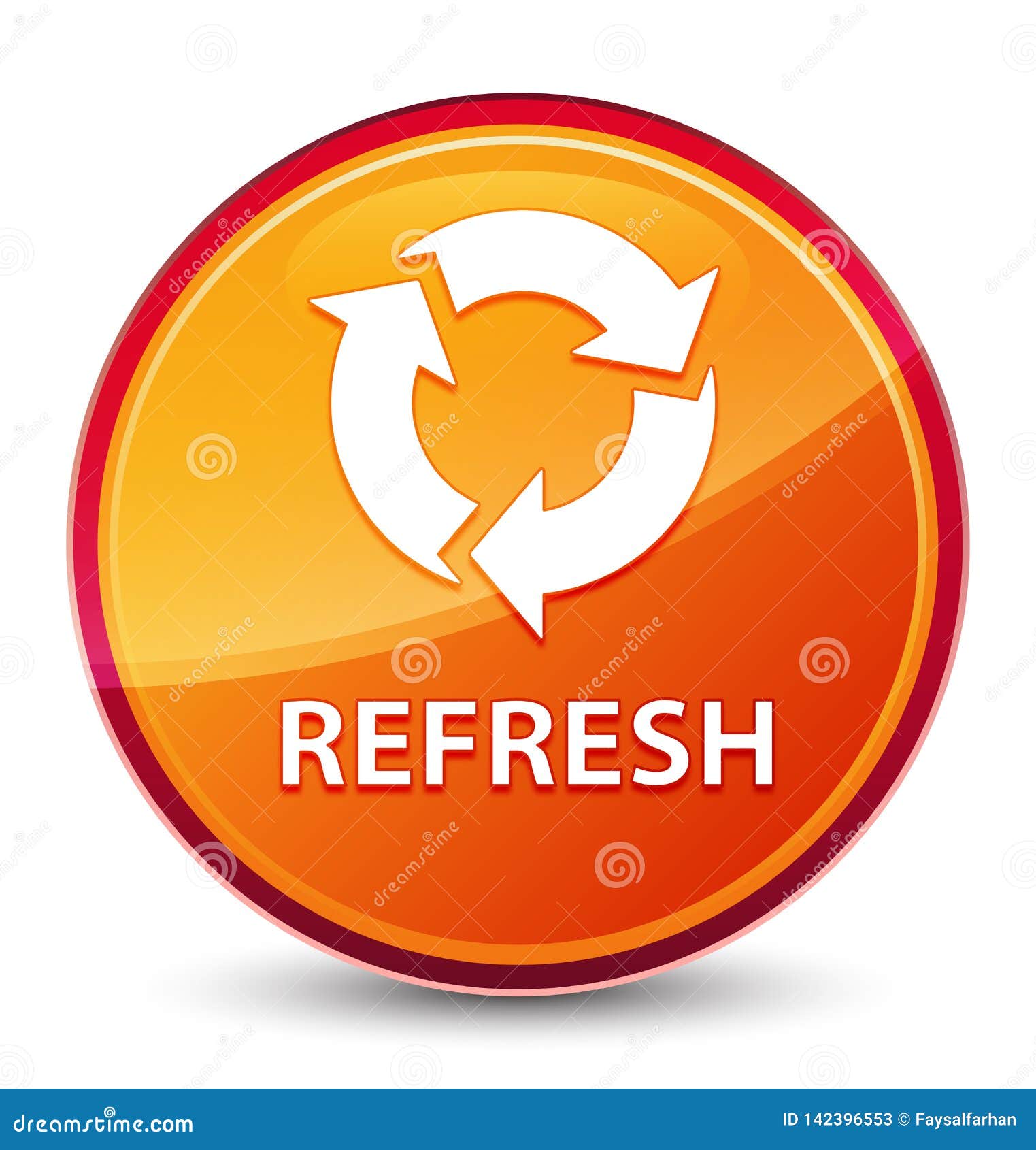 Refresh Special Glassy Orange Round Button Stock Illustration ...