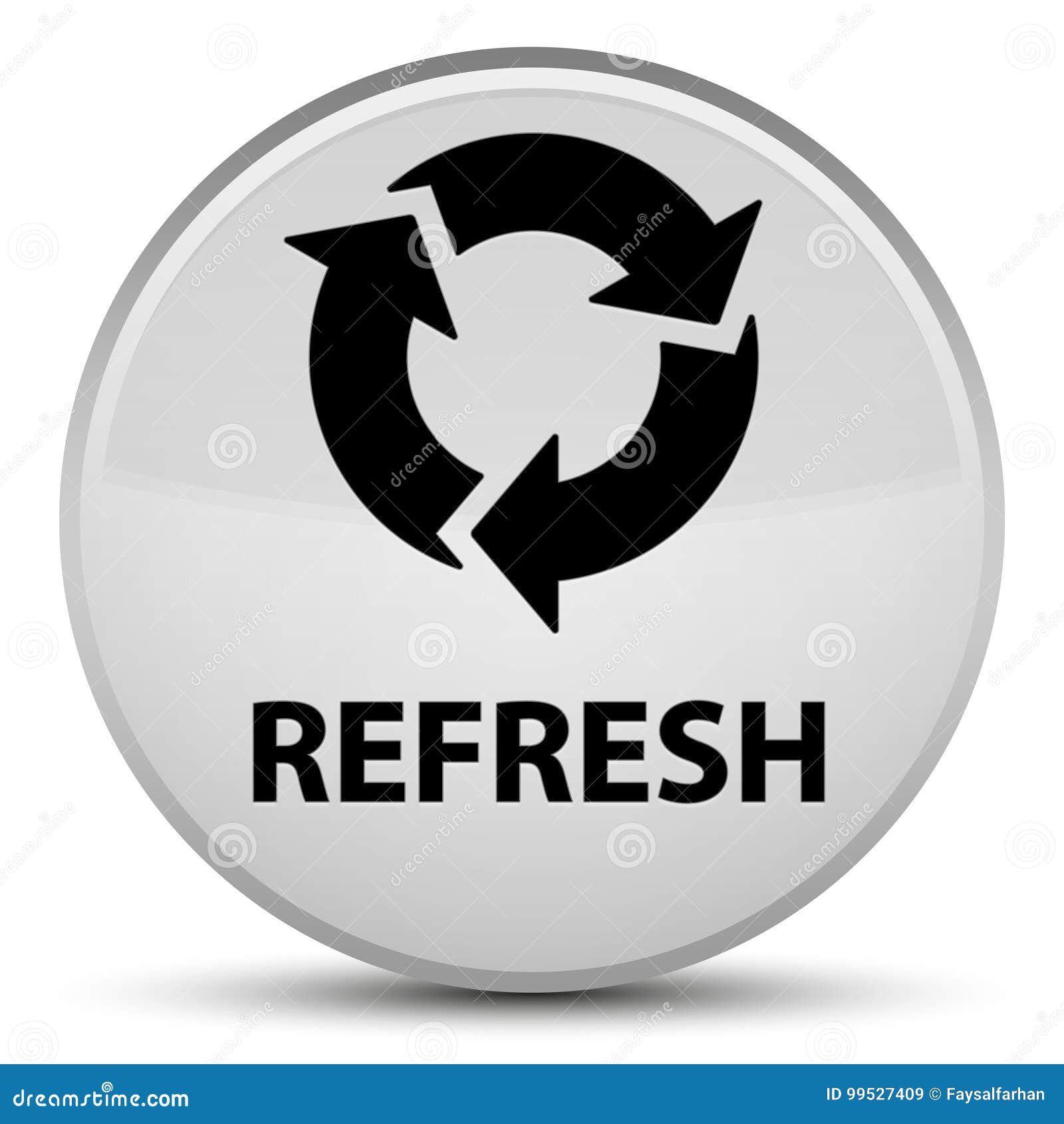 Refresh Special White Round Button Stock Illustration - Illustration of ...