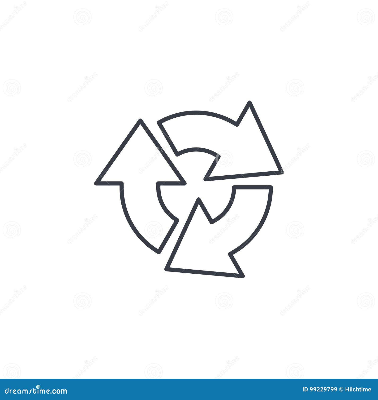 Refresh Three Arrow Rotate Thin Line Icon. Linear Vector Symbol Stock Vector - Illustration of ...
