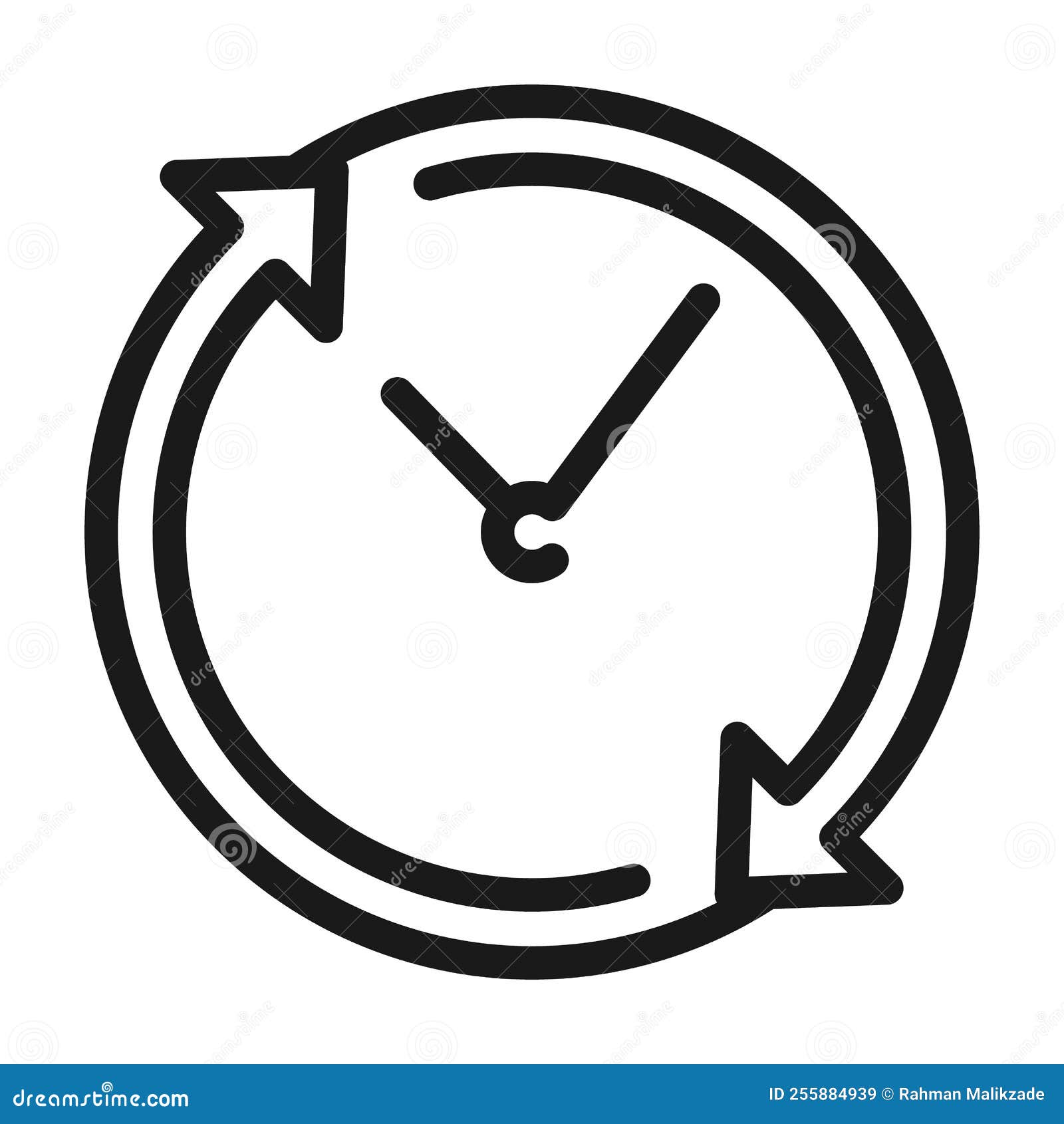 Refresh Time Outline Icon. Clock Update Vector Illustration Stock ...