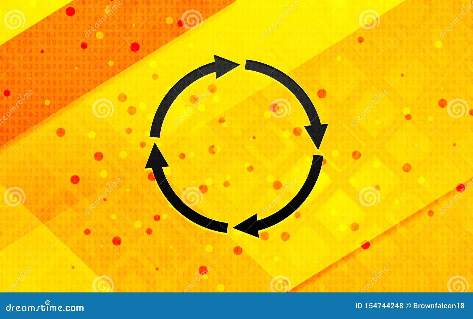 Refresh Update Icon Abstract Digital Banner Yellow Background Stock ...