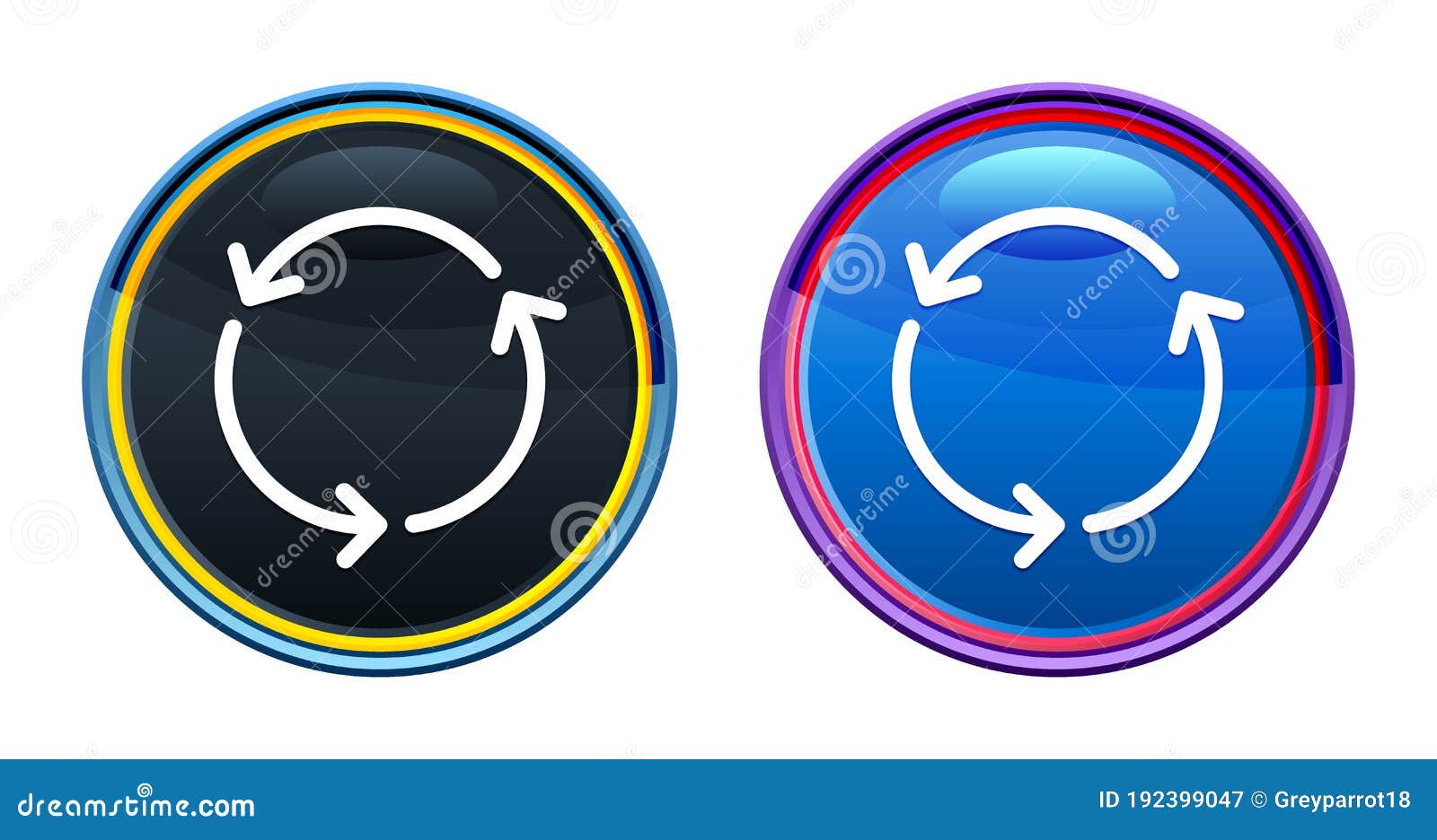 Refresh Update Icon Artistic Glassy Round Buton Set Illustration Stock ...