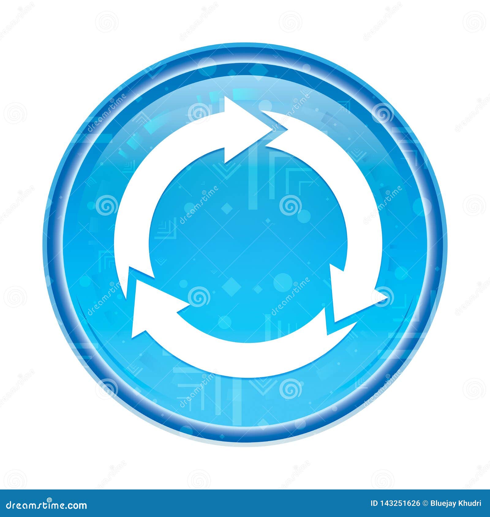 Refresh Update Icon Floral Blue Round Button Stock Illustration ...
