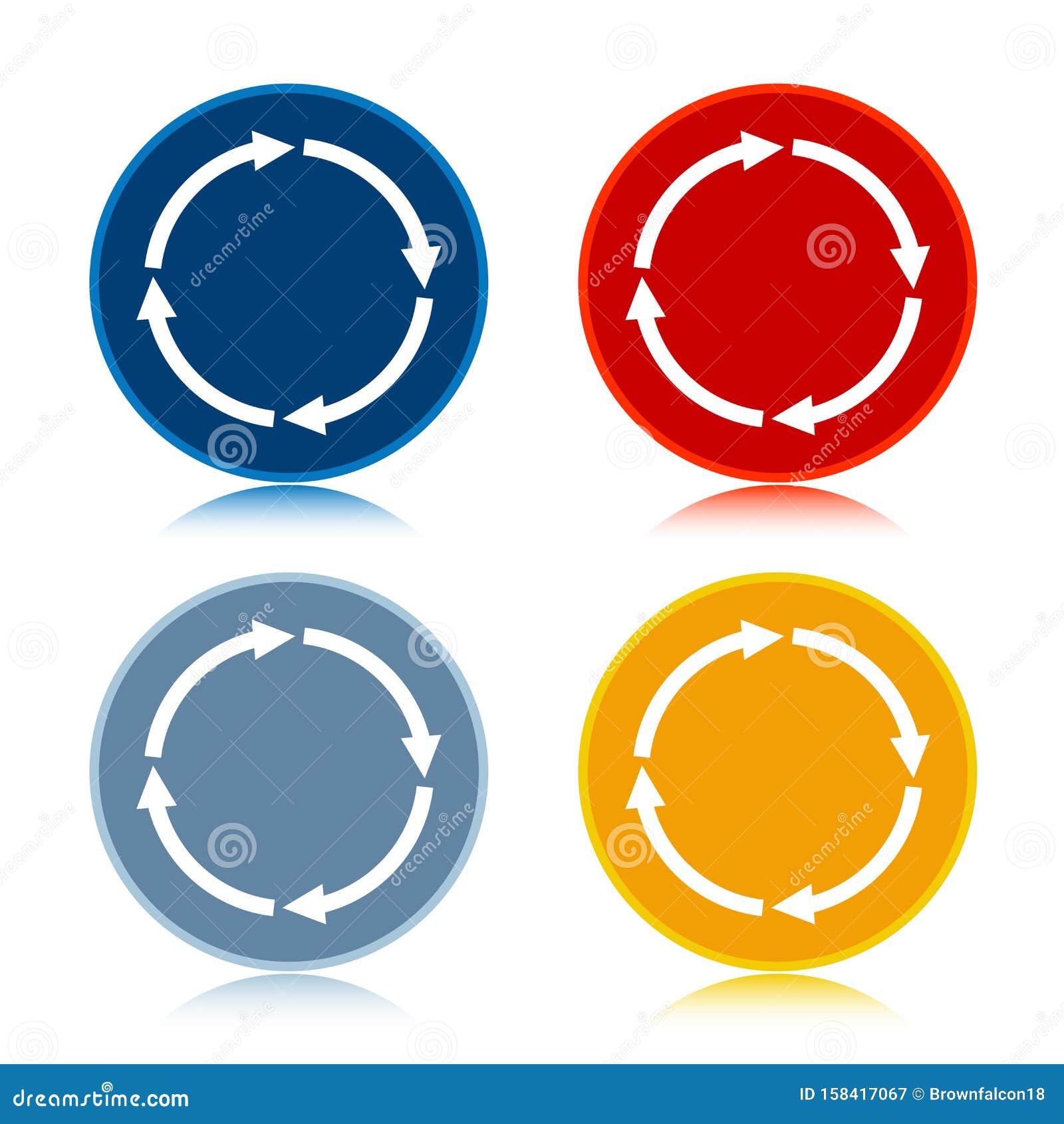 Refresh Update Icon Trendy Flat Round Buttons Set Illustration Design ...