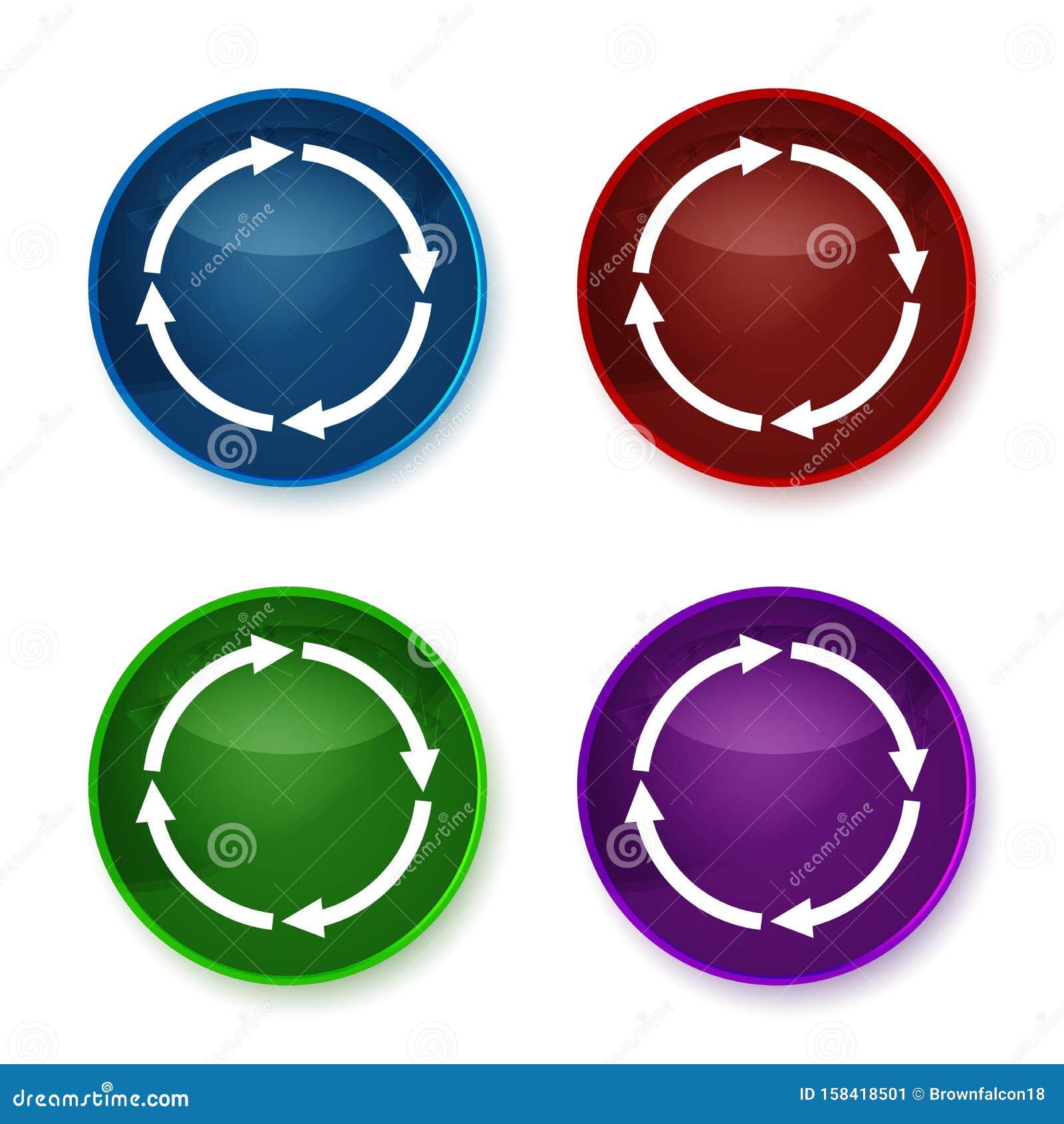 Refresh Update Icon Shiny Round Buttons Set Illustration Stock Vector ...
