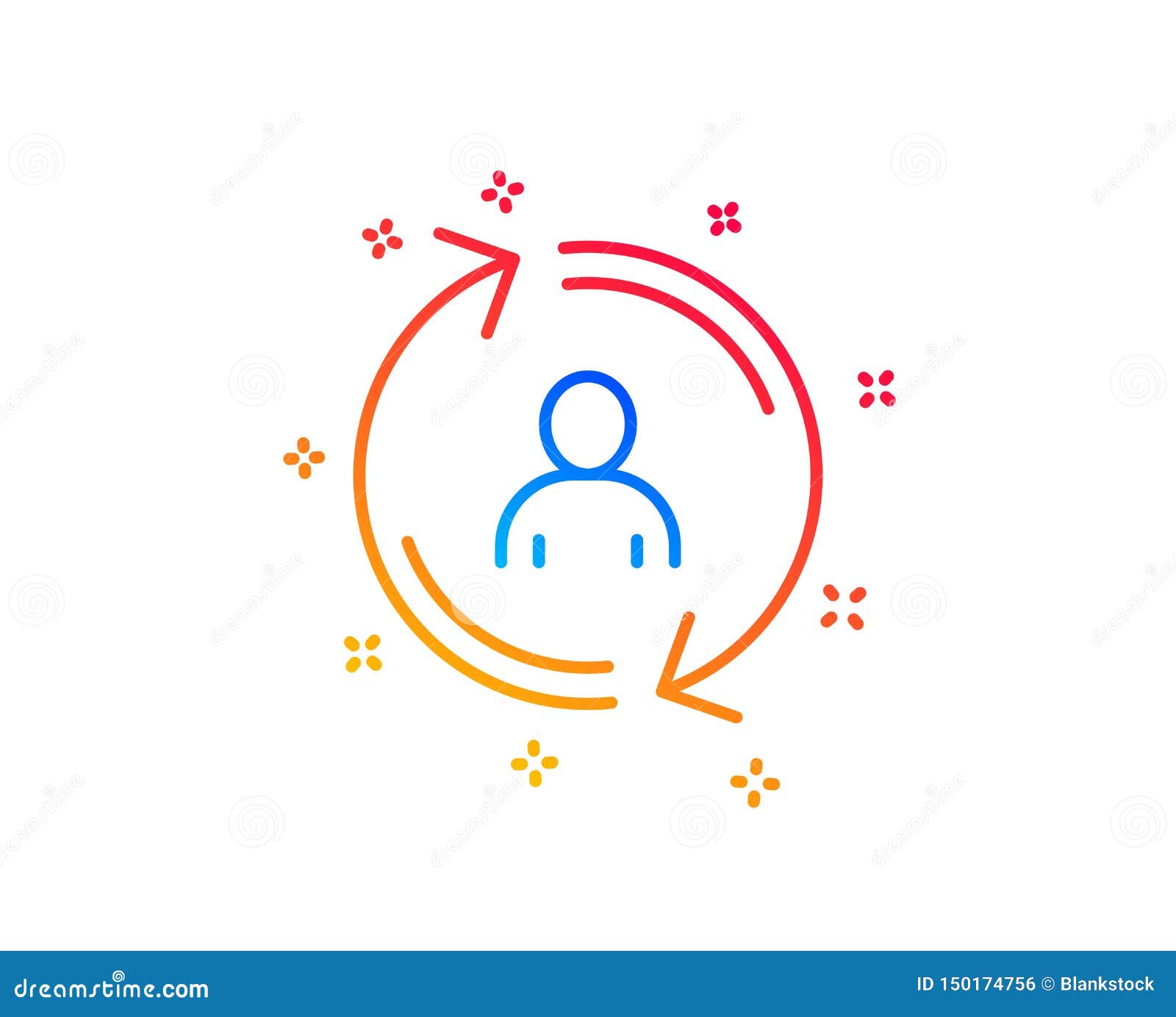 Refresh User Info Line Icon. Update Profile Sign. Vector Stock Vector ...