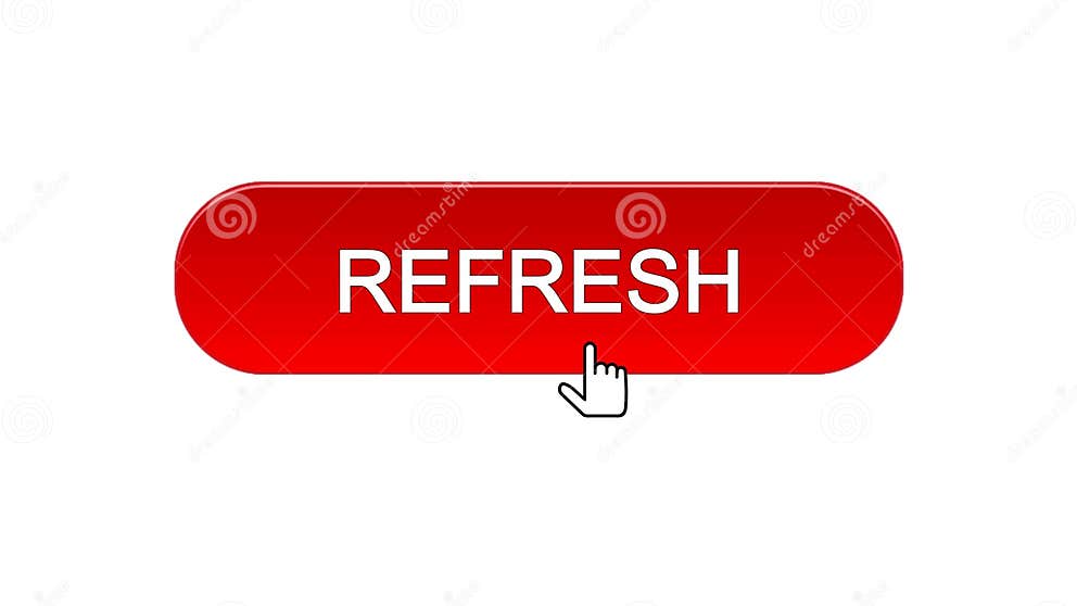 Refresh Web Interface Button Clicked with Mouse Cursor, Red Color ...