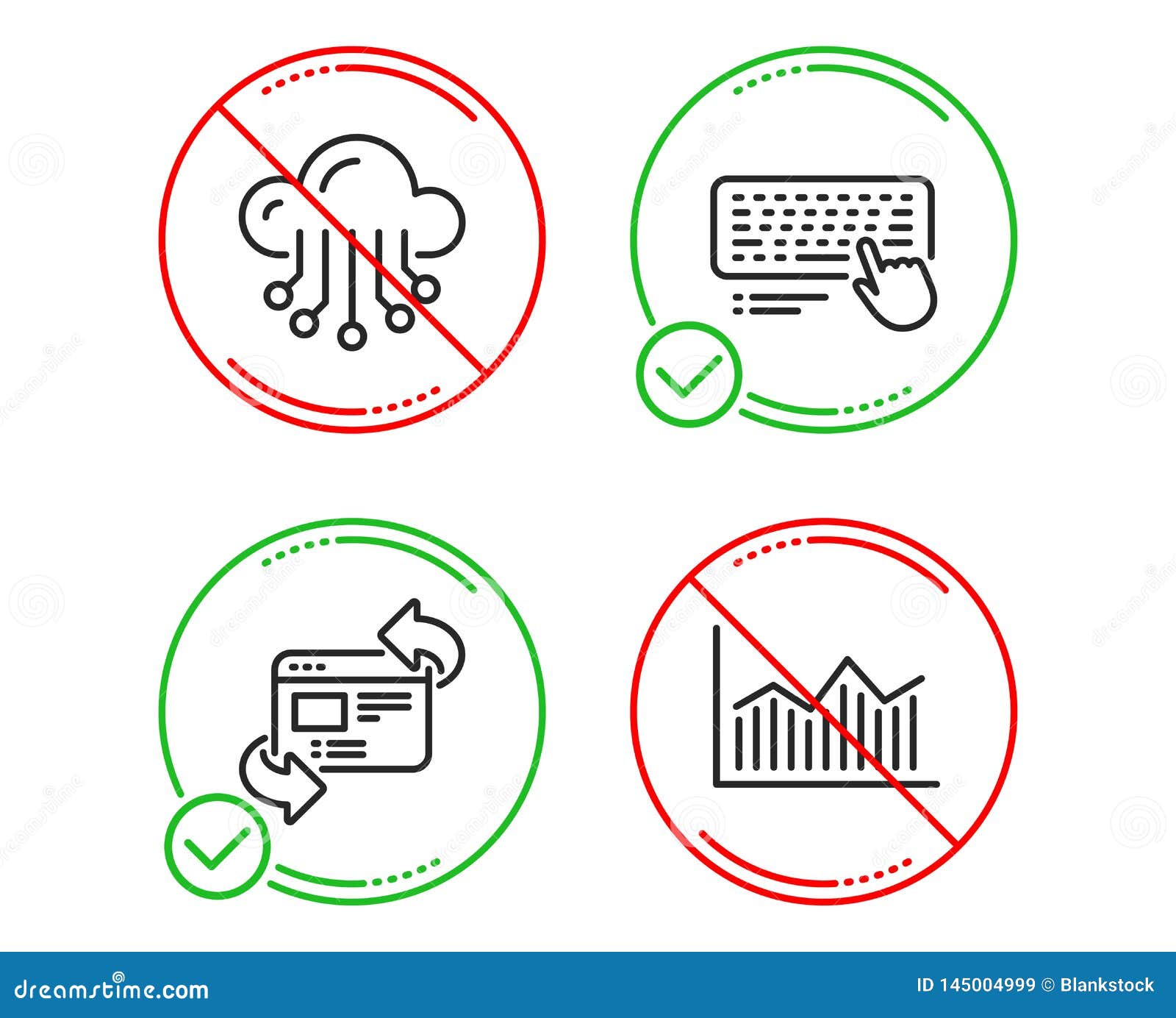 Refresh Website, Cloud Storage and Computer Keyboard Icons Set. Money ...